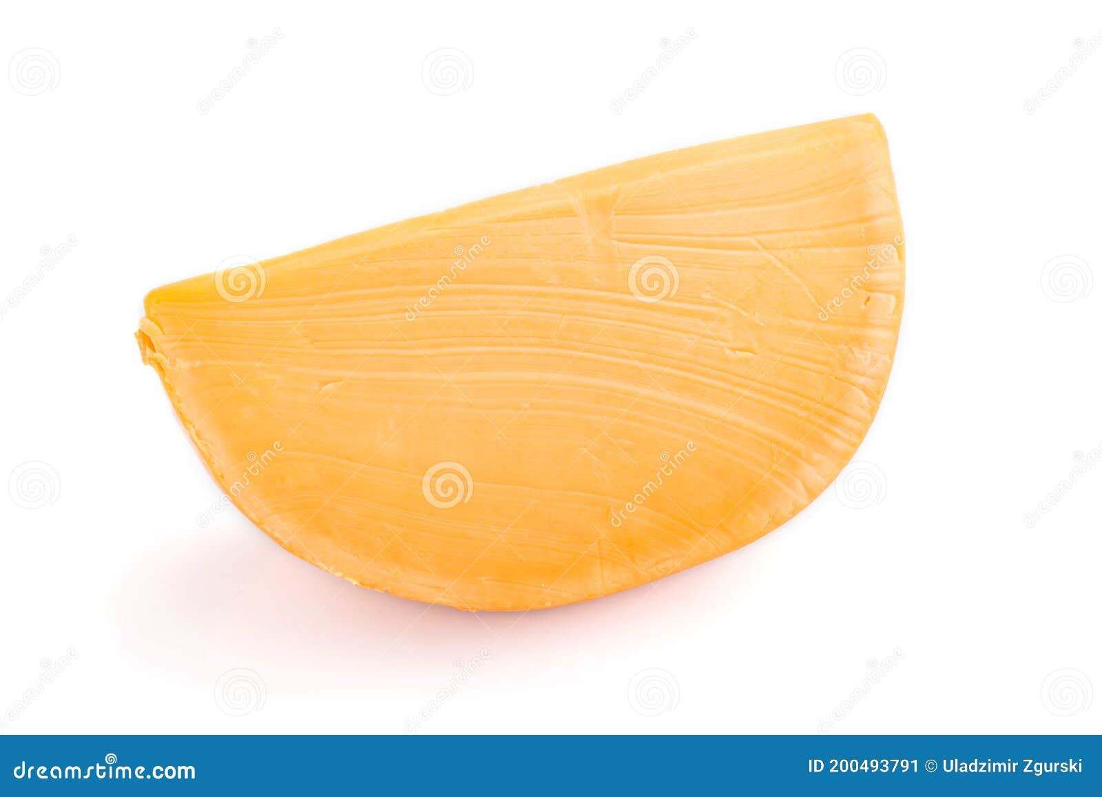 Piece of Orange Cheese Isolated on White Background. Side View Stock ...