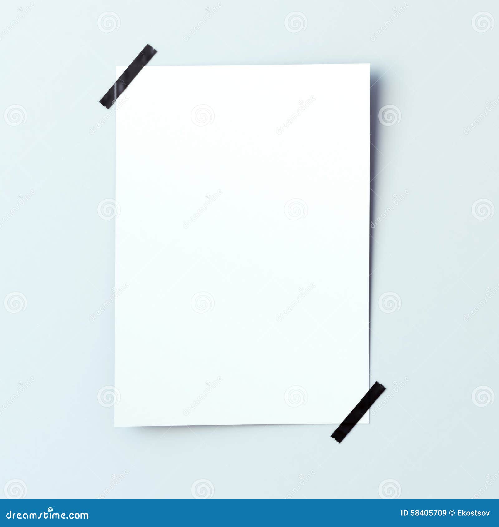Piece of Paper Attached To the Wall Stock Image - Image of folded ...