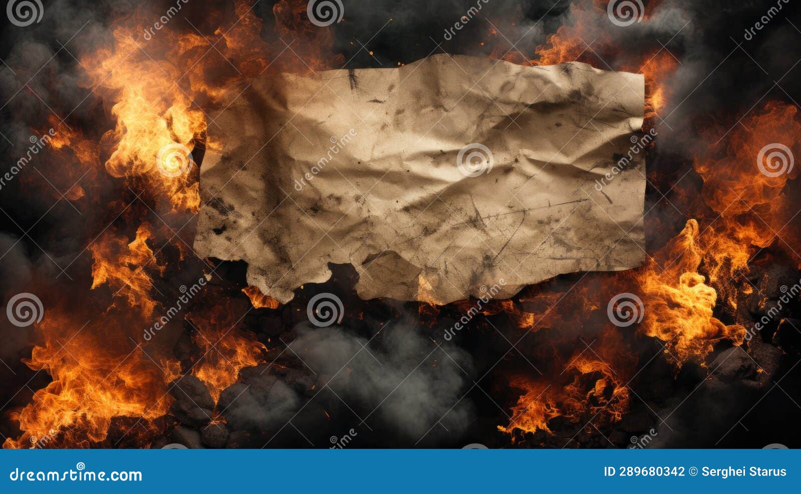 A Piece of Paper is Burning in the Middle of a Fire, AI Stock Photo ...