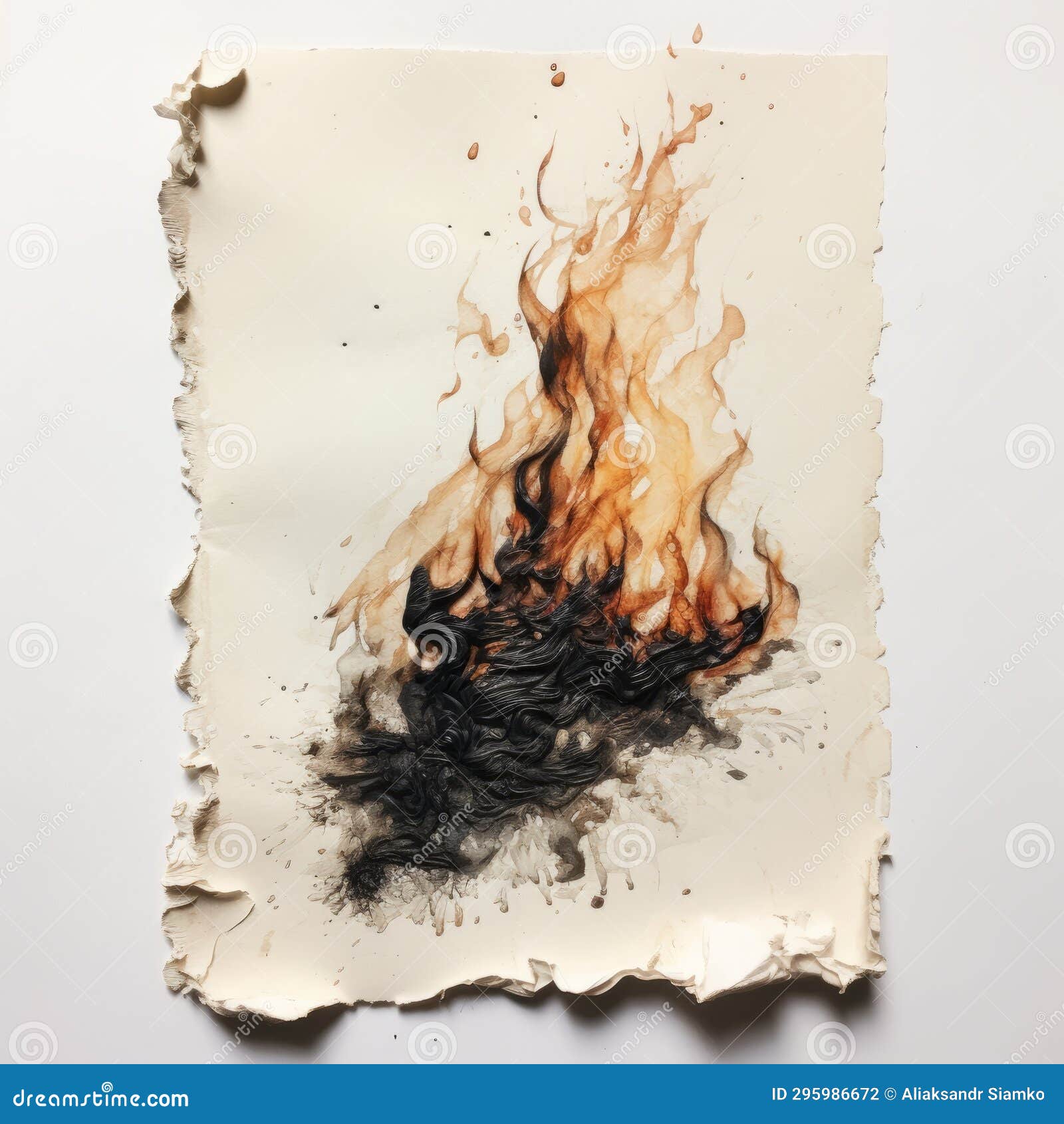 A Piece of Paper with a Flame Drawn on it Stock Illustration ...