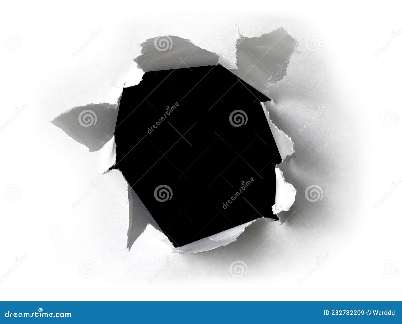 A Piece of Paper with a Large Hole Ripped through it Stock Image ...