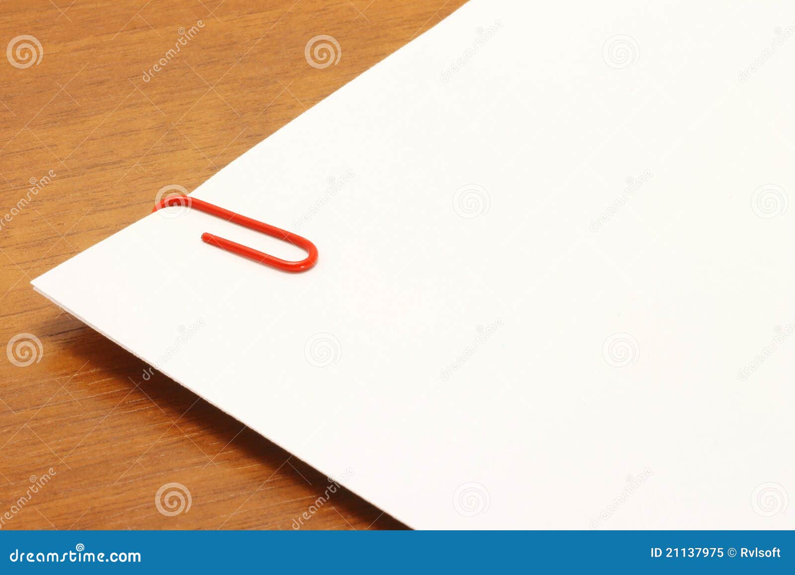 Piece of Paper with a Red Clip on the Table Stock Image - Image of ...