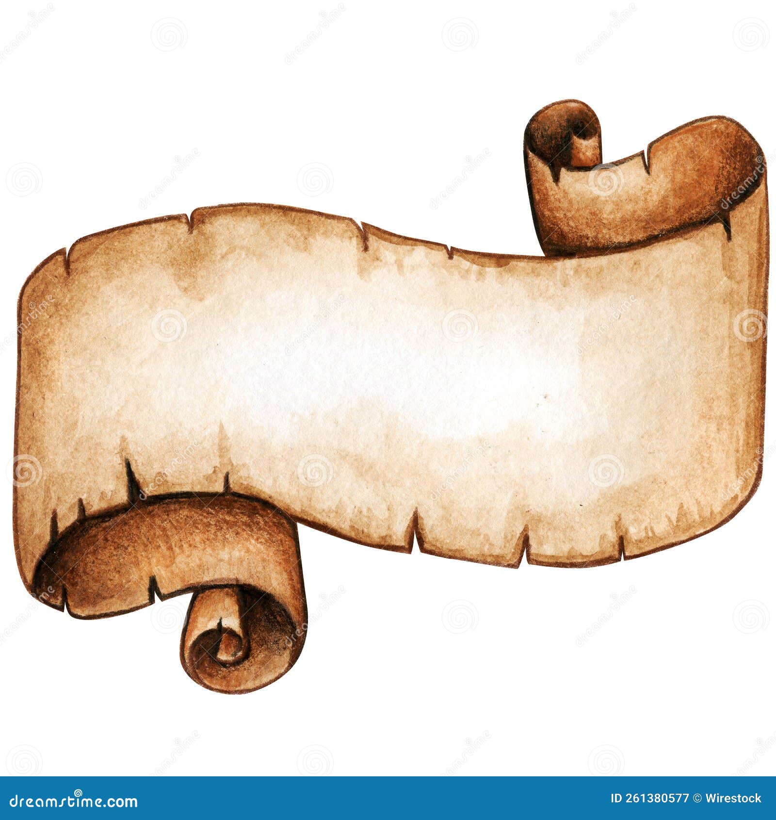 Piece of Parchment Isolated on White Stock Image - Image of style ...