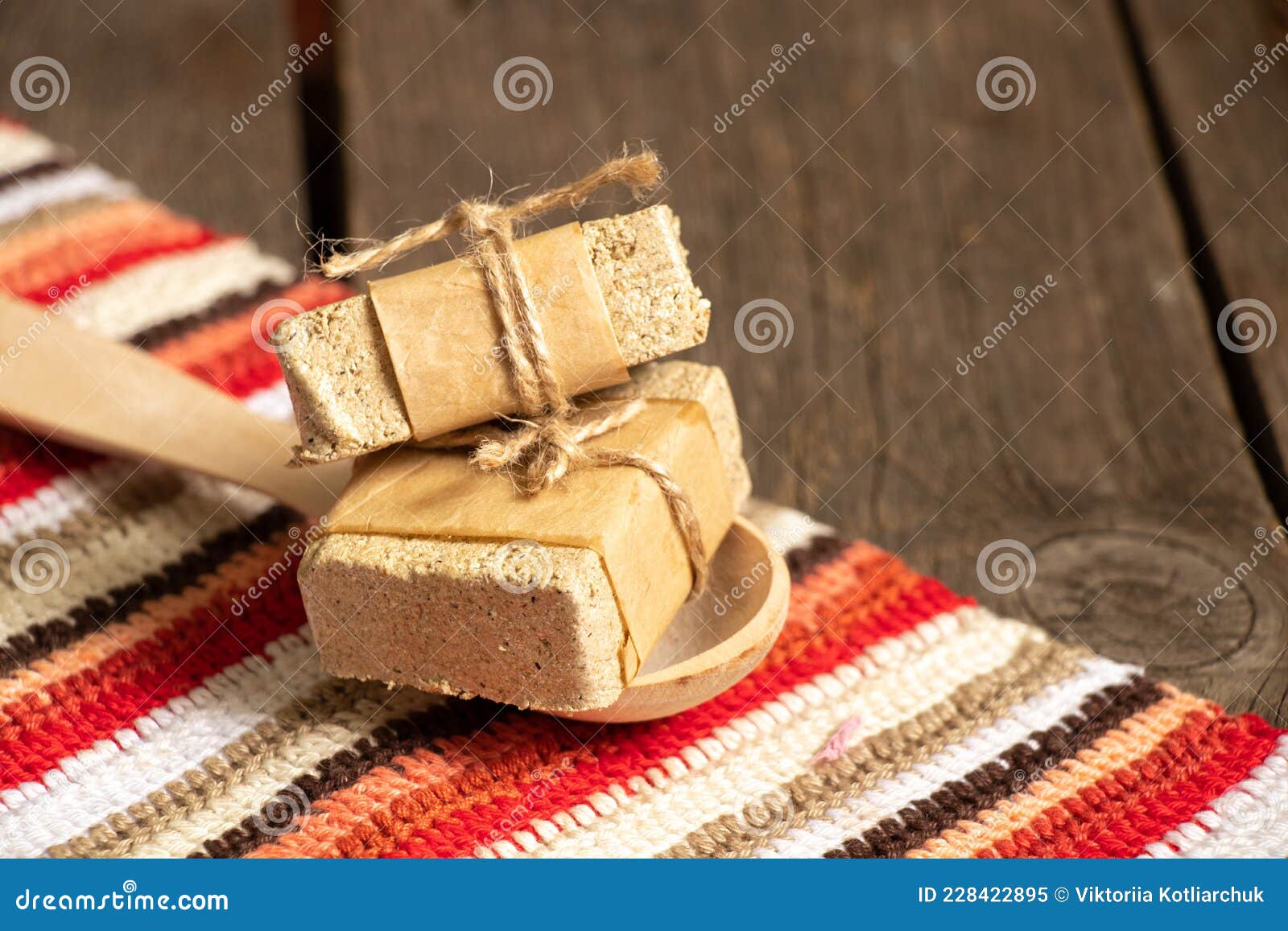 A Piece of Peanut Halva on the Table for Breakfast, Halva Stock Image ...