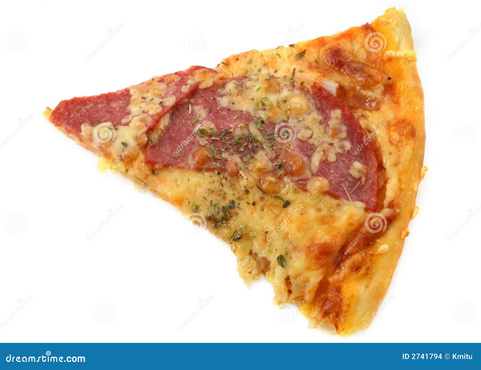 Piece of pepperoni stock photo. Image of ripe, eaten, isolation - 2741794