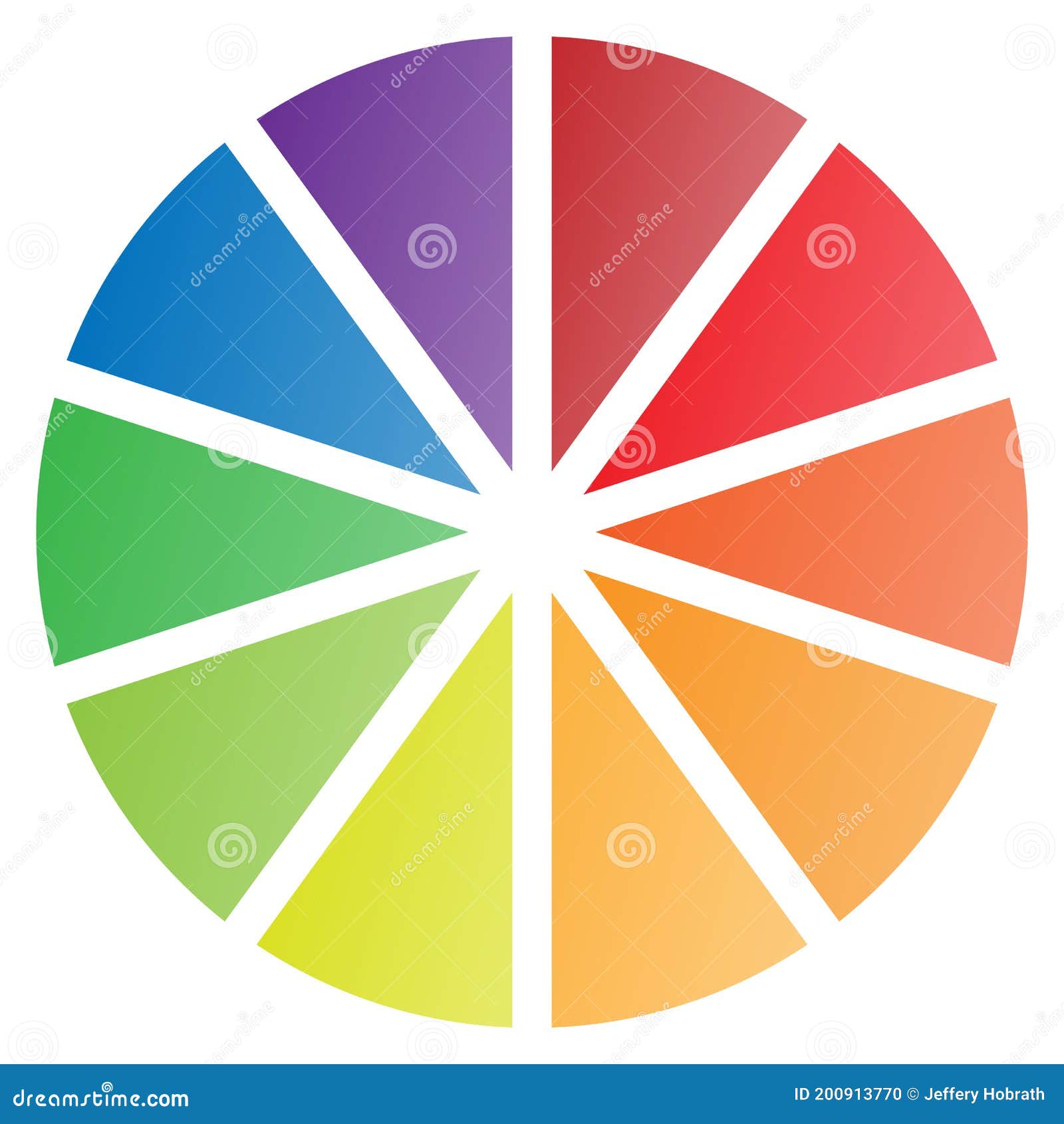 10 Piece Pie Chart Isolated Vector Illustration Stock Vector ...