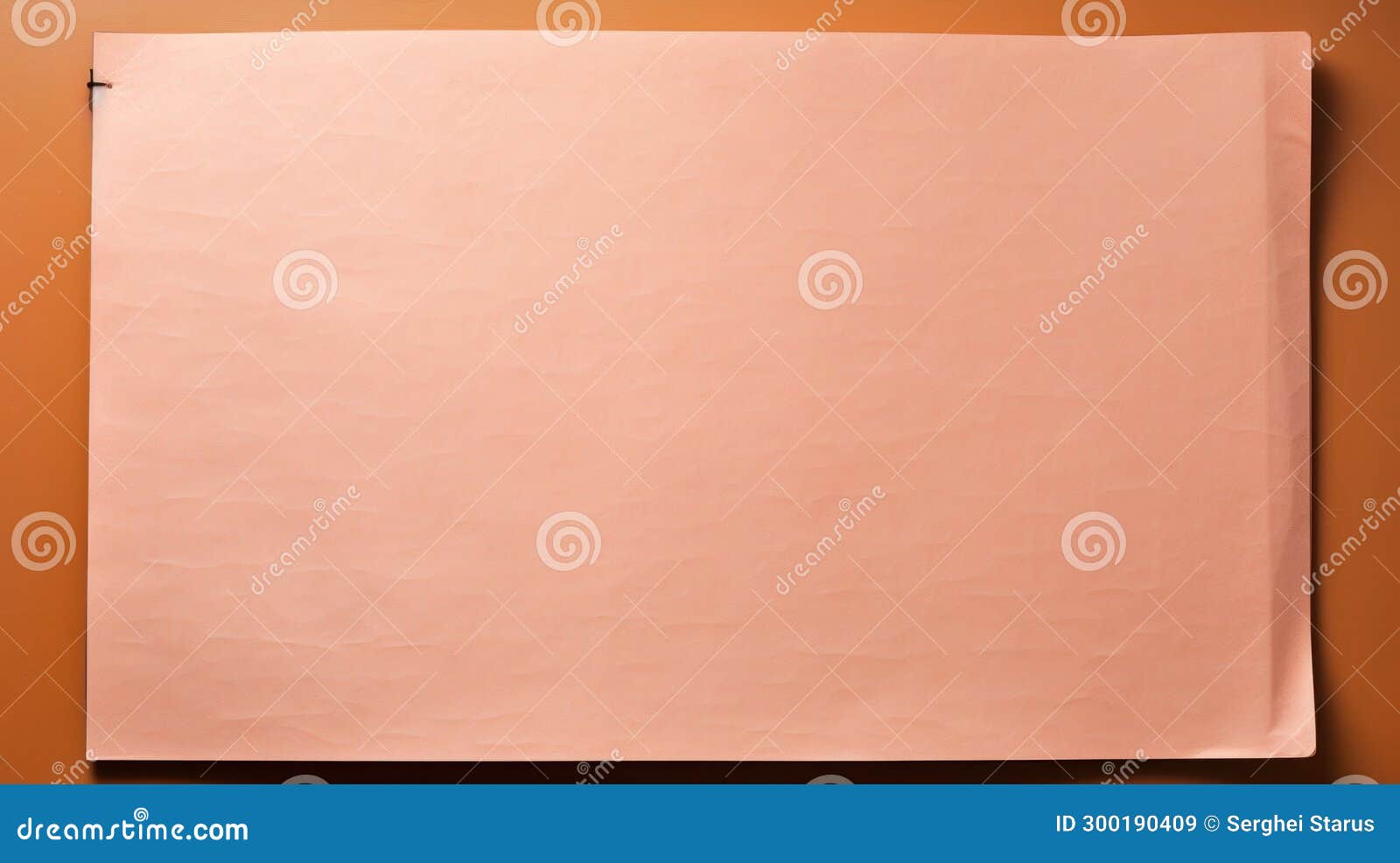 A Piece of Peach Fuzz Pink Paper on a Brown Surface with an Image, AI ...