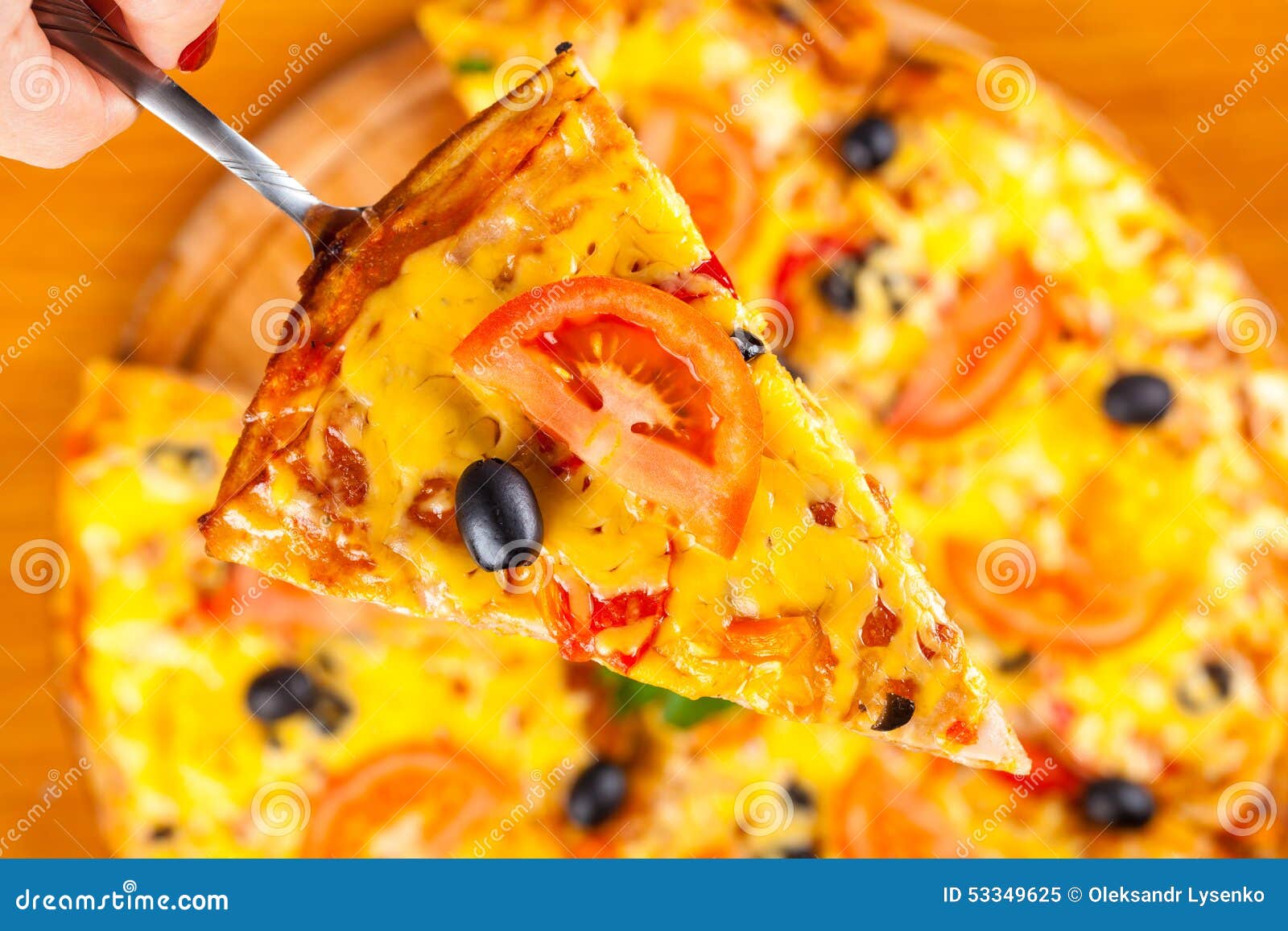 Piece pizza closeup stock image. Image of tasty, closeup - 53349625
