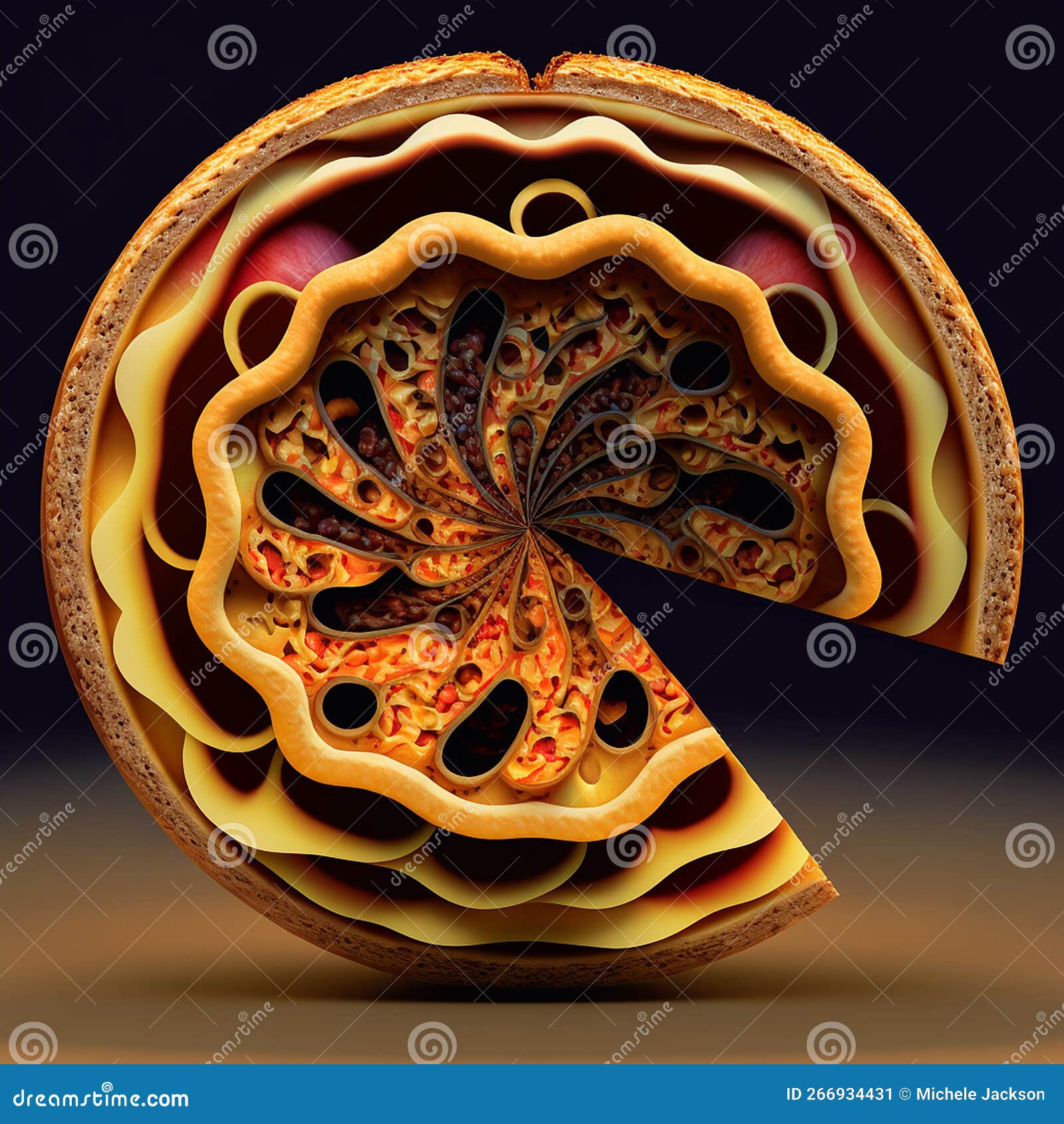 A Colorful Concentric Object in the Shape of a Pizza, Generative Ai ...