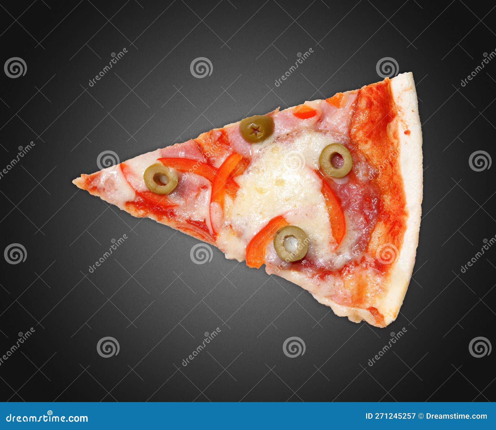 Piece of Pizza on a Dark Background Stock Image - Image of cheese ...