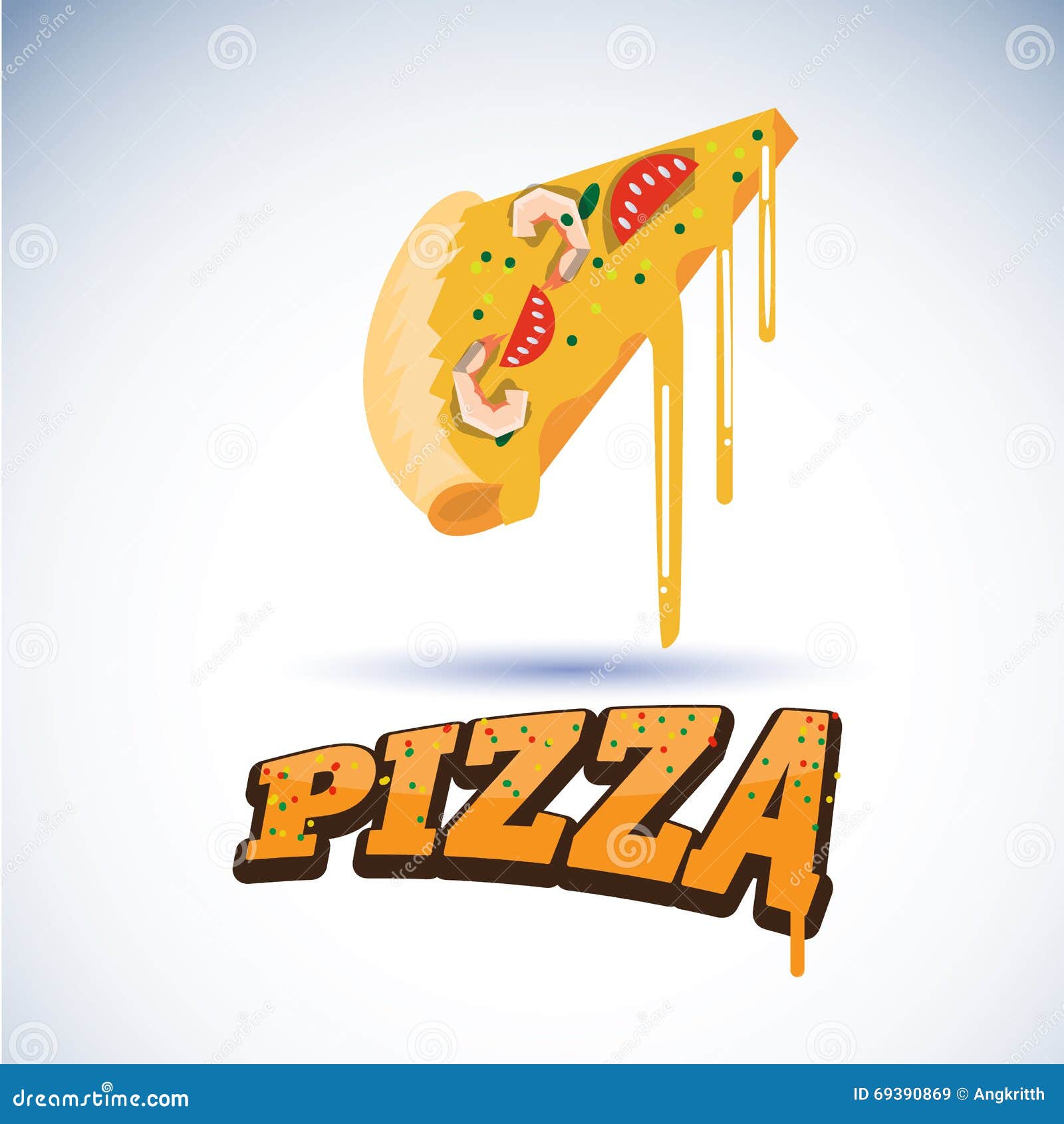 Piece of Pizza with Design Letters - Stock Illustration - Illustration ...
