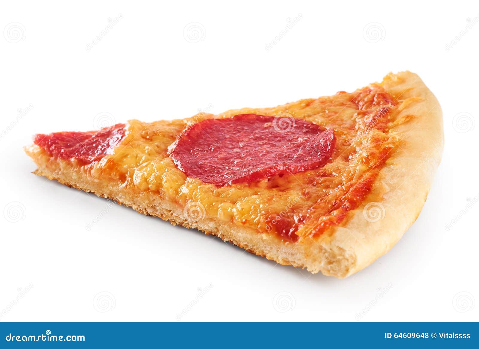 Piece of Pizza with Sausage on a White Background. Stock Photo - Image ...