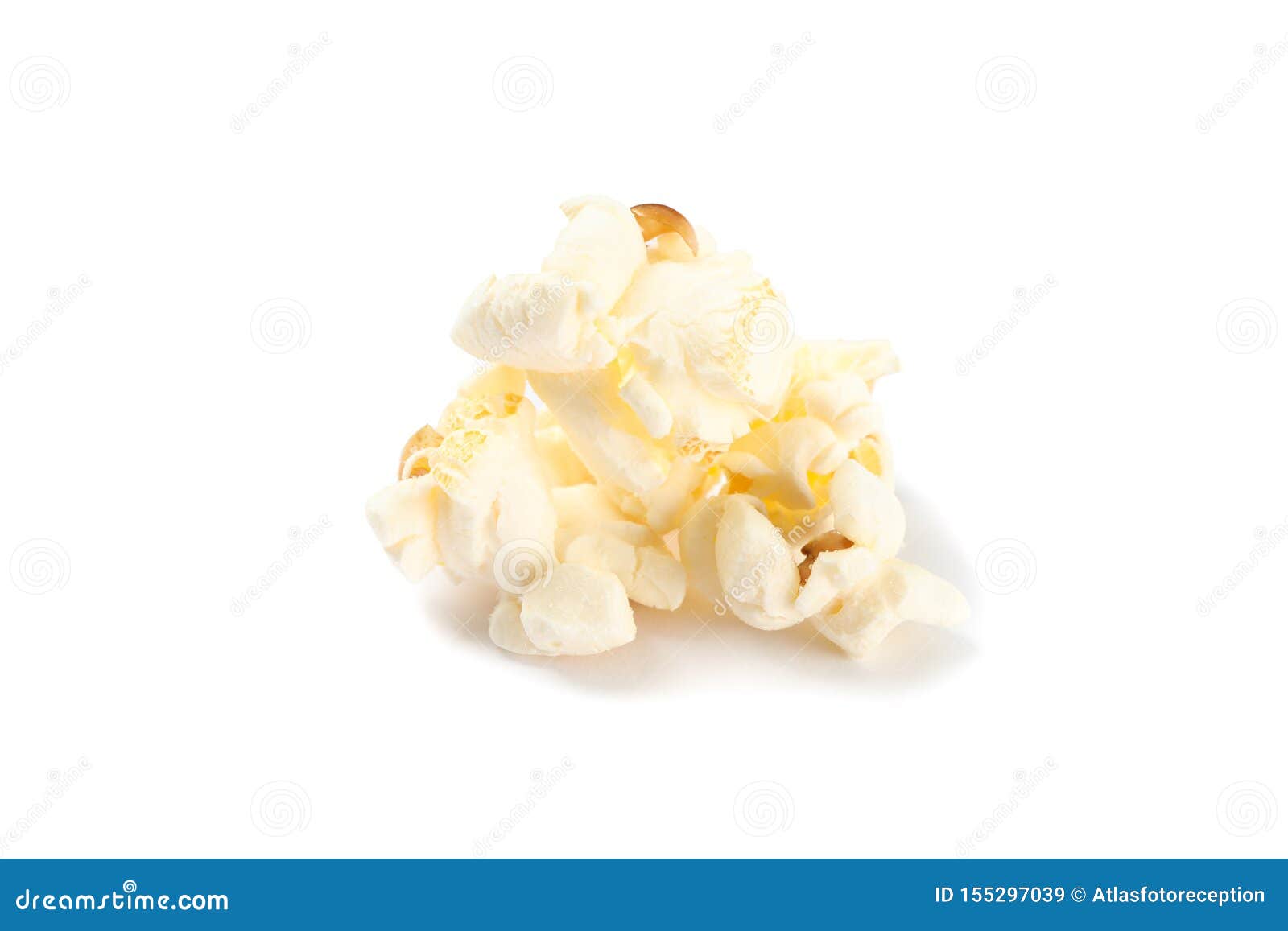Piece of Popcorn Isolated on White Background Stock Image - Image of ...