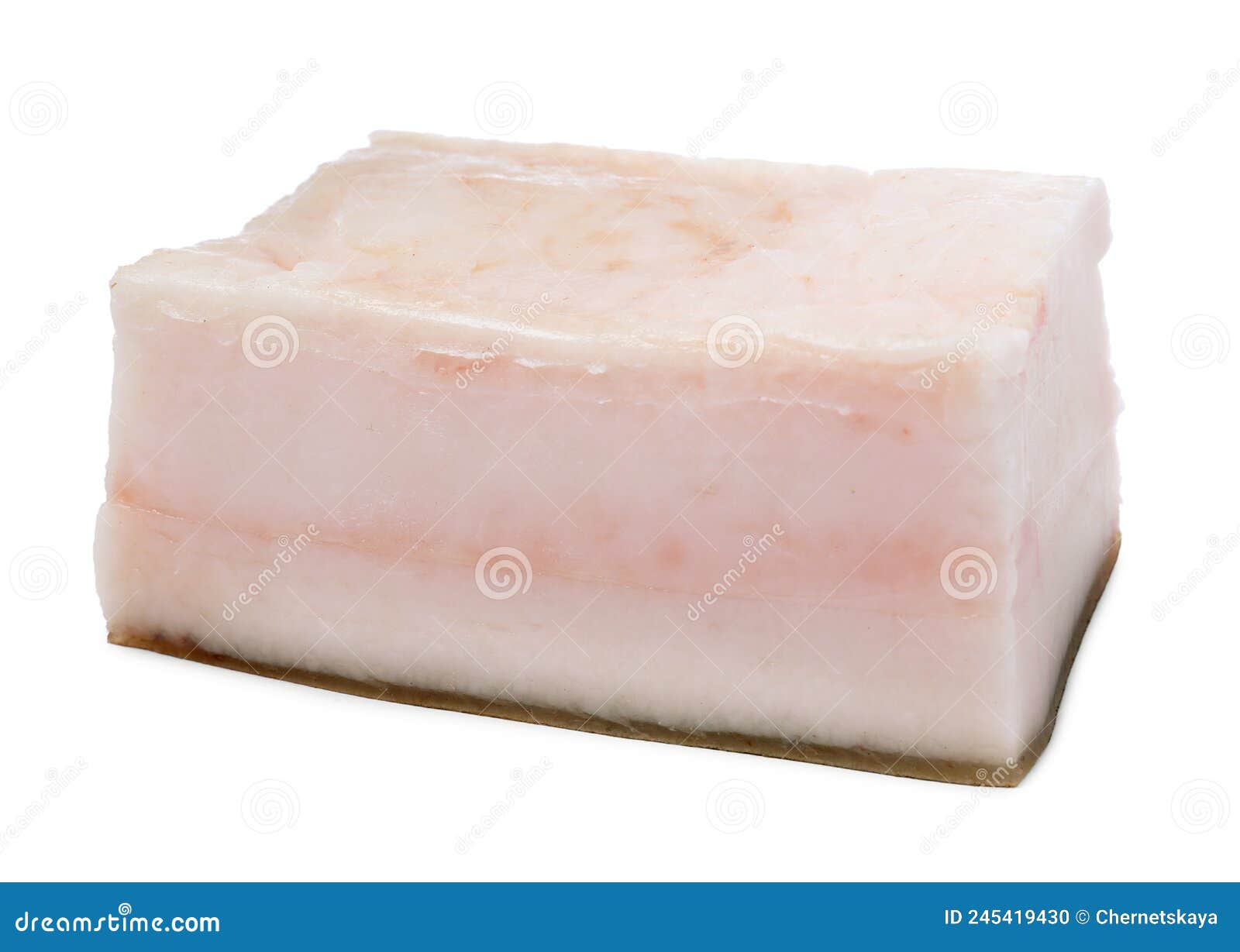 Piece of Pork Fatback Isolated on White Stock Photo - Image of lard ...