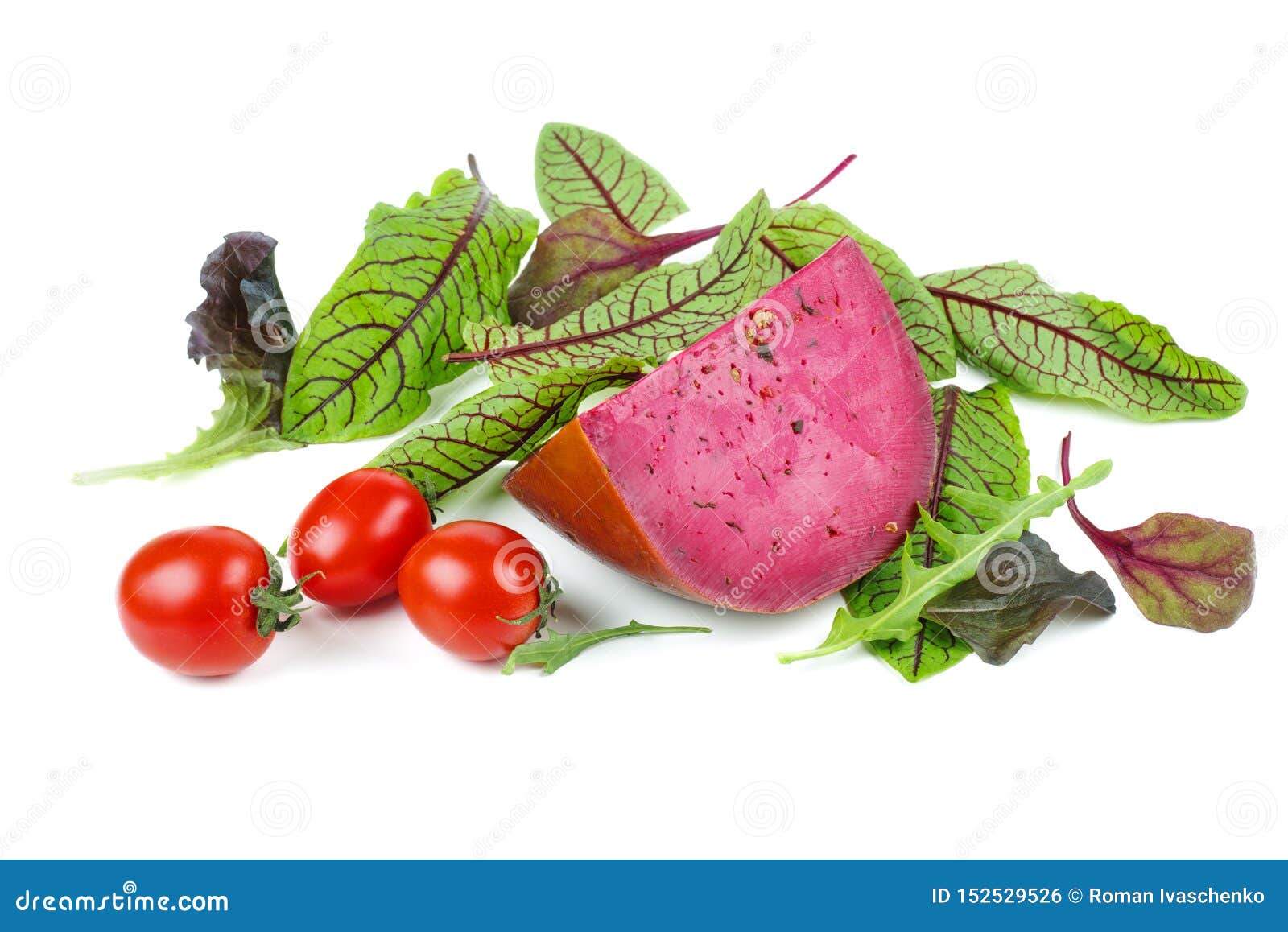 Piece of Purple Cheese with Basil Stock Photo - Image of product ...
