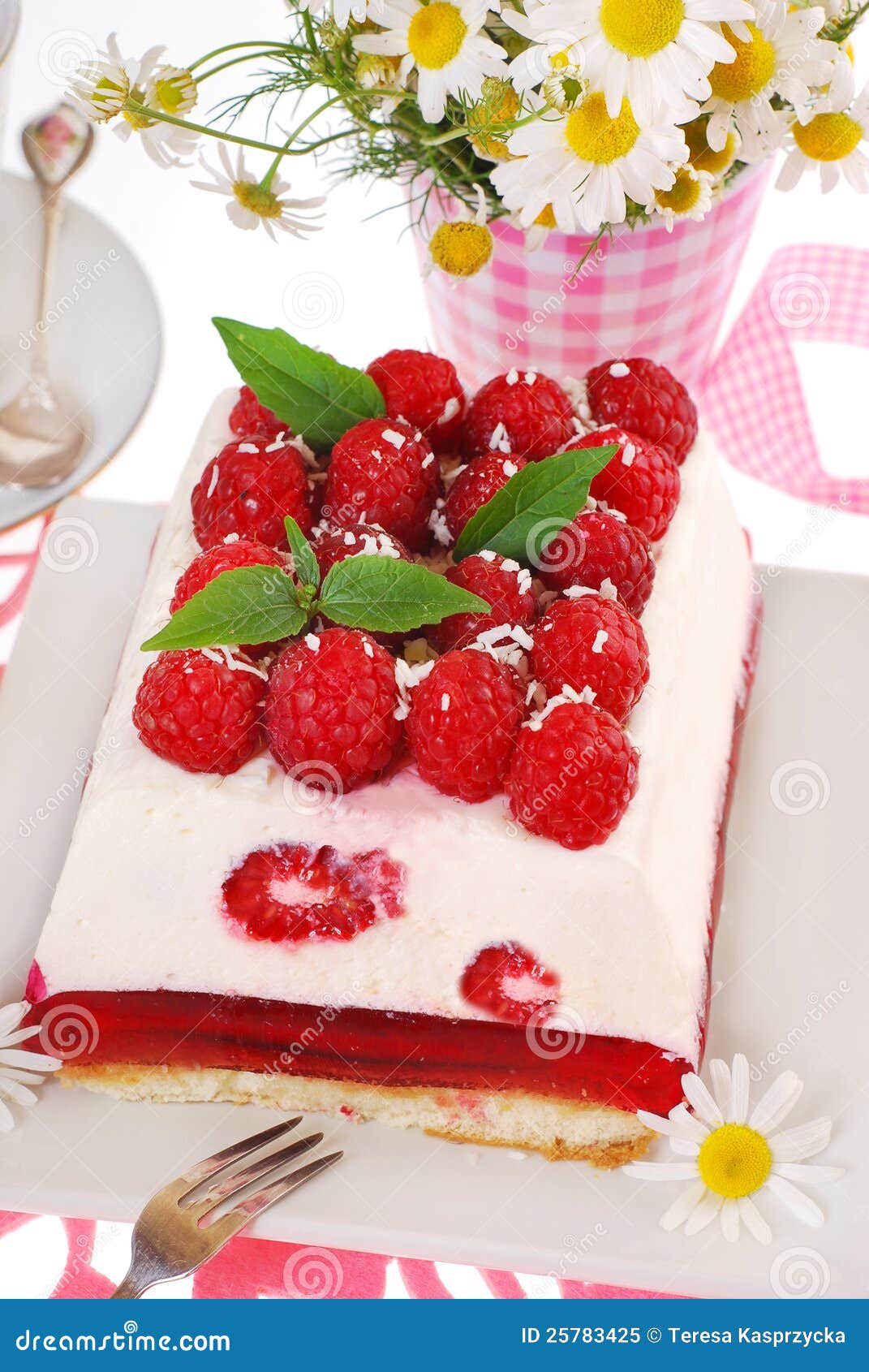 Piece of Raspberry Cake with Jelly Stock Image - Image of piece, pastry ...