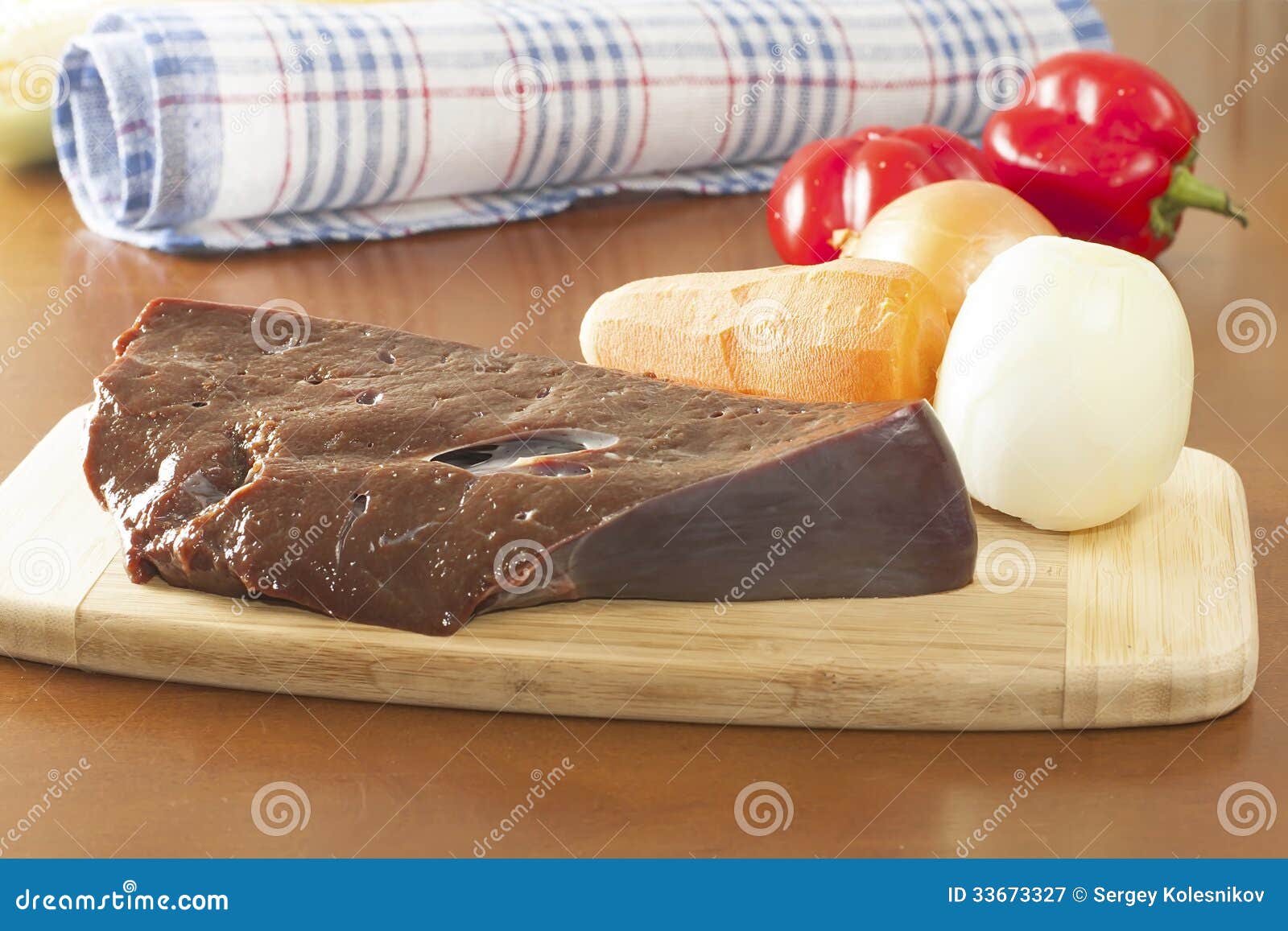 A piece of raw beef liver stock image. Image of preparation - 33673327