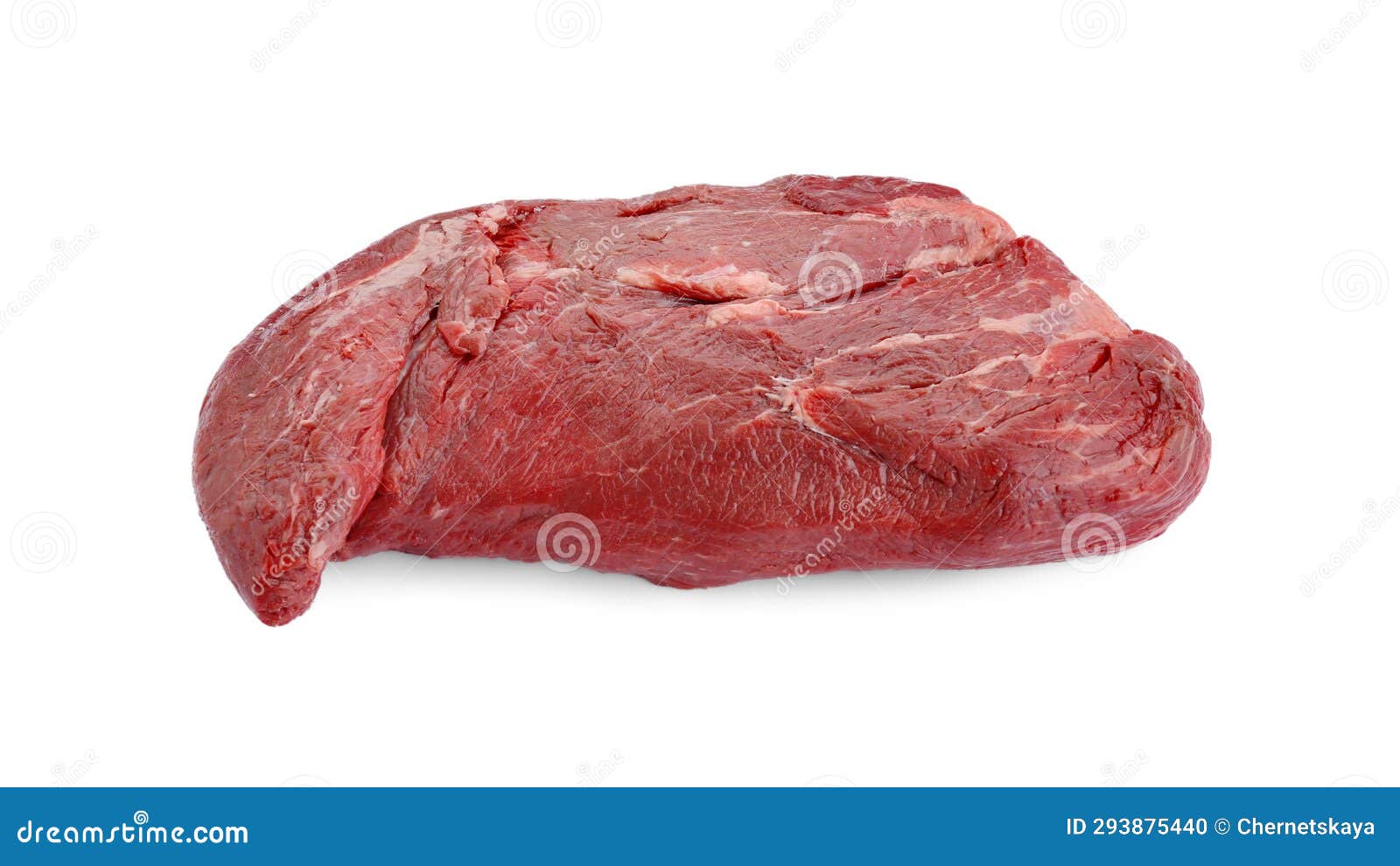 Piece of Raw Beef Meat Isolated on White Stock Photo - Image of organic ...