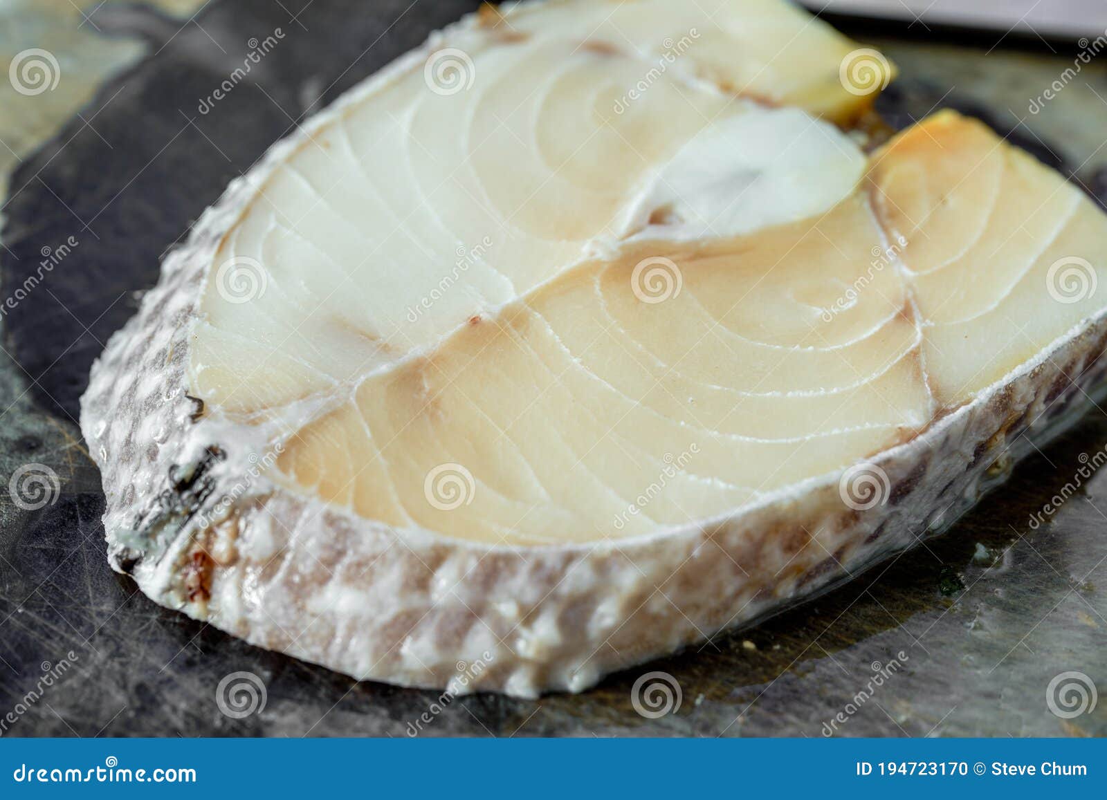 A Piece of Raw Cod Meat Close-up Stock Photo - Image of gourmet ...