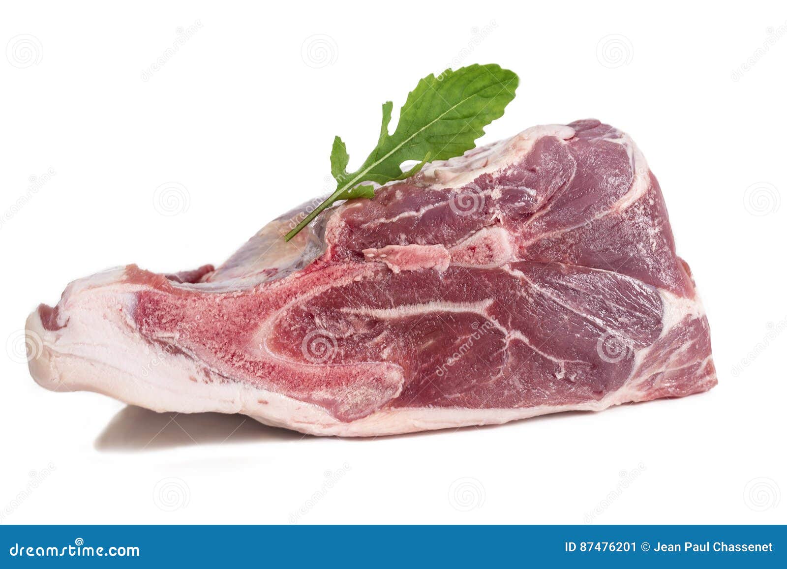 Piece of Raw Meat on a White with Freshherbs Stock Image - Image of ...