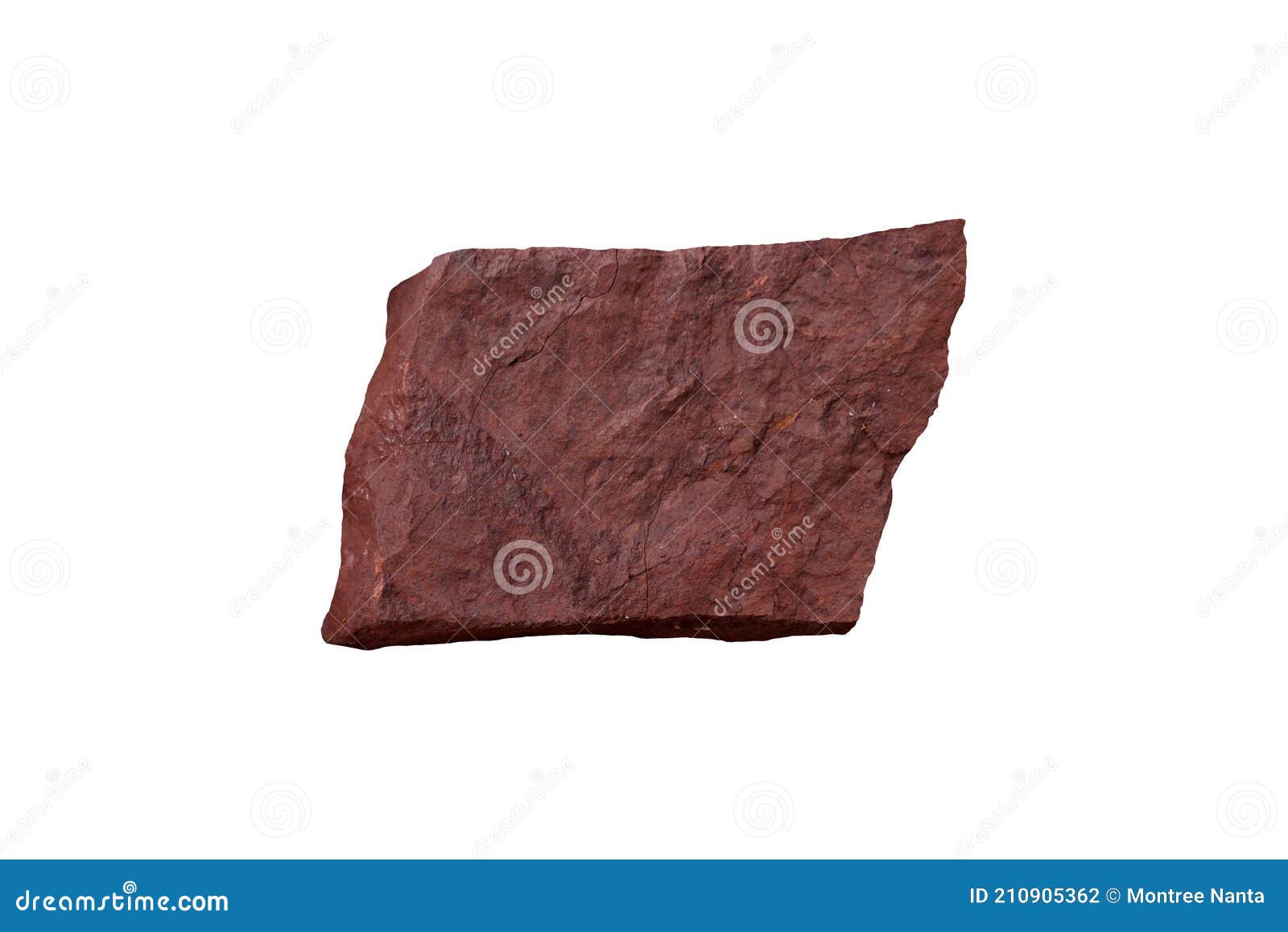A Piece Raw Specimen of Red Shale Rock Isolated on a White Background ...