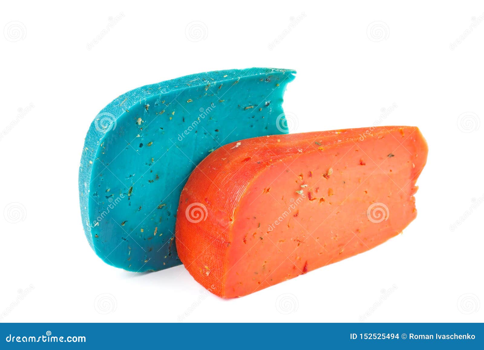 Piece of Red and Blue Cheese Isolated on White Stock Photo - Image of ...