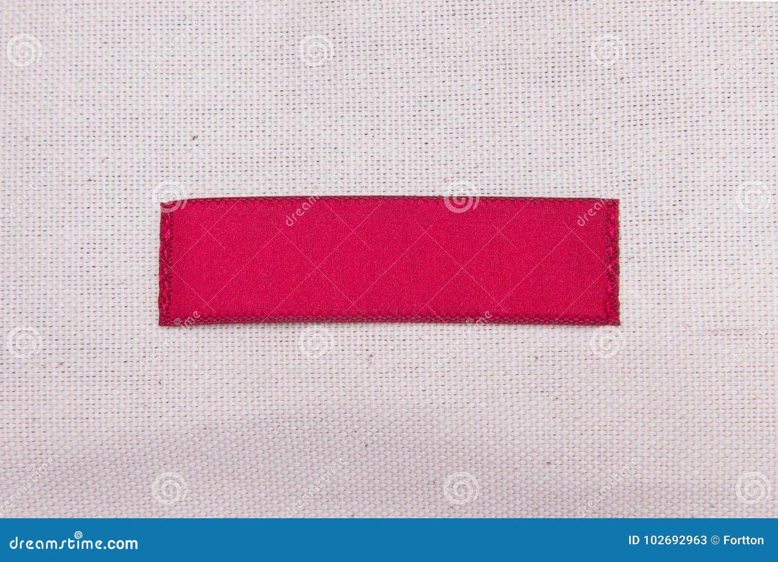 A Piece of Red Cloth Sewn To the Textile Stock Image - Image of pattern ...