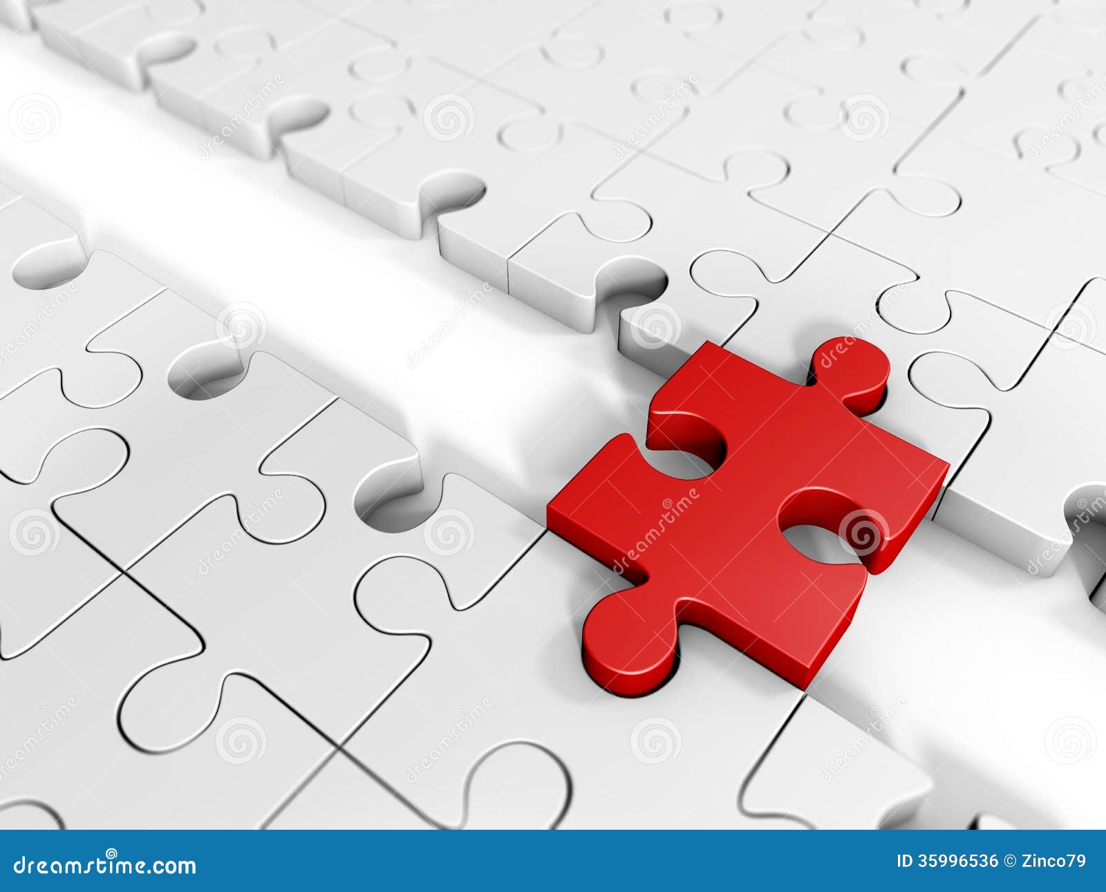 A Piece of Red Puzzle with a Bridge Joining Two Large Groups of Stock ...