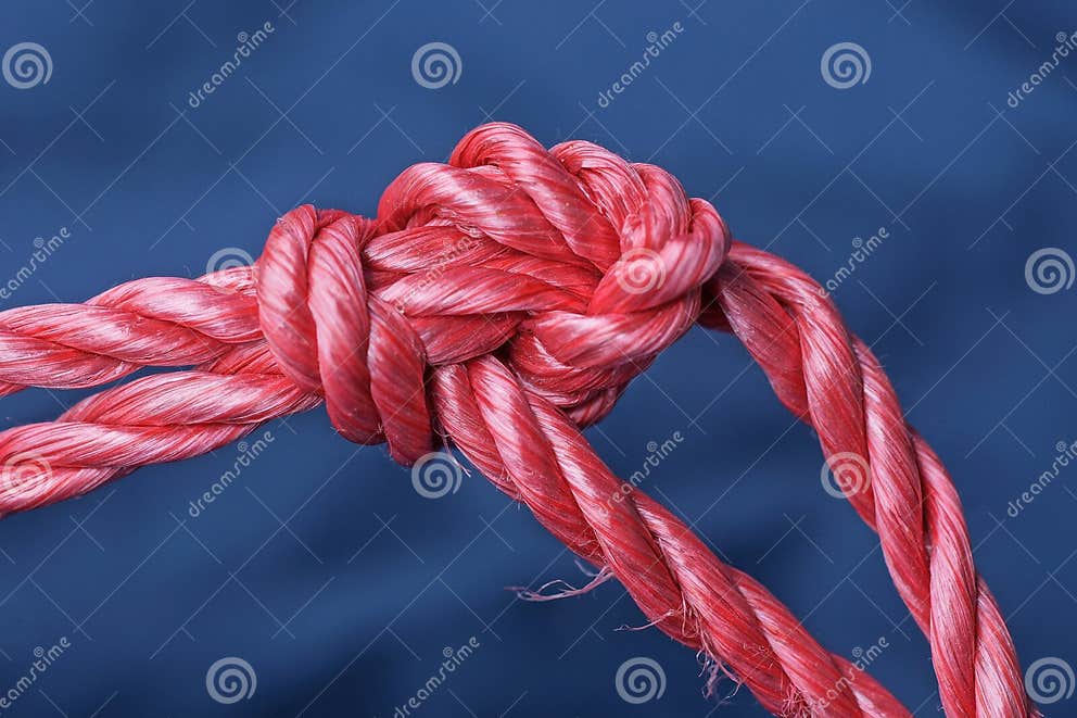 A Piece of Red Rope Rope with a Knot Stock Image - Image of connection ...
