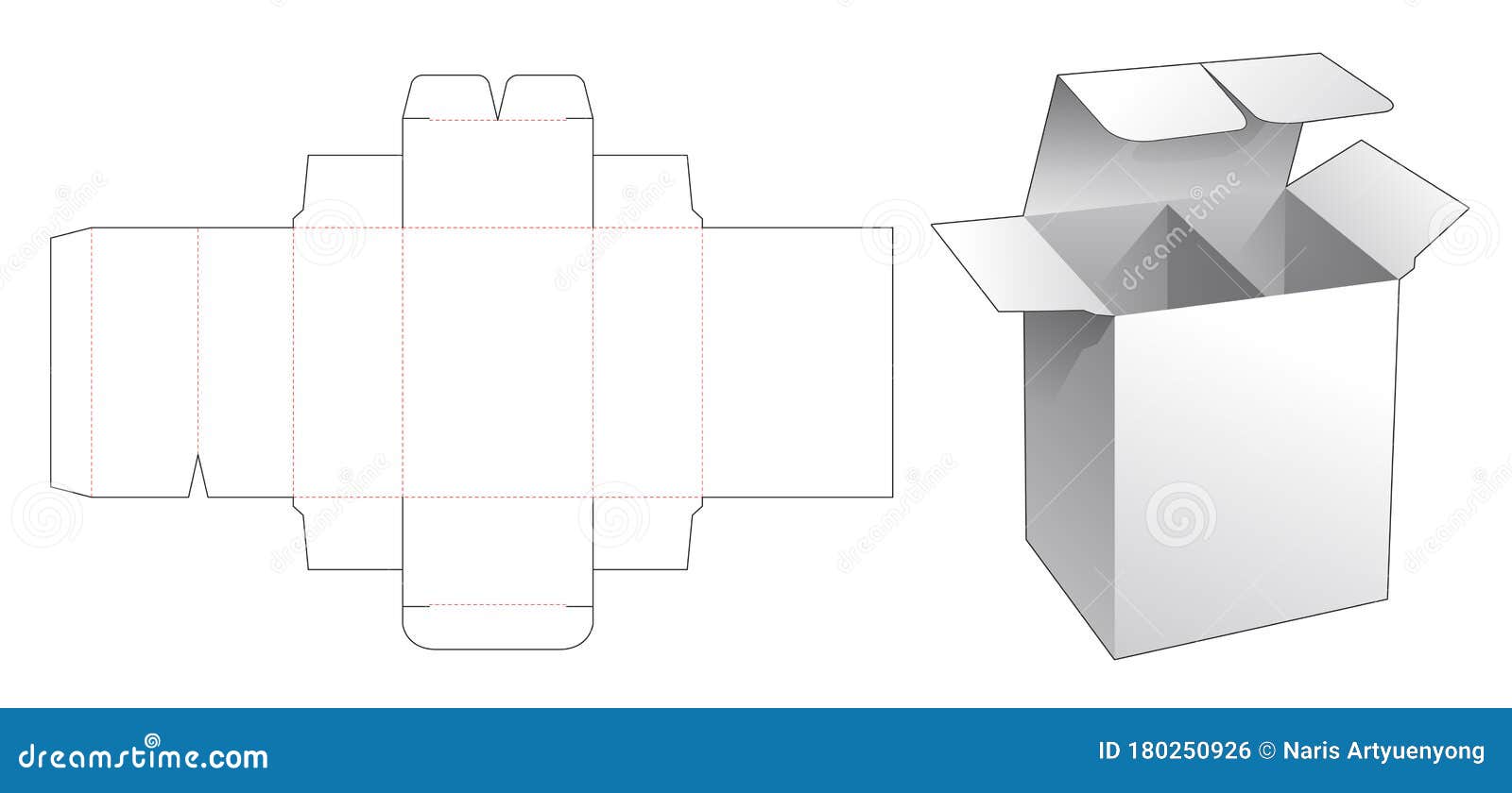 1 Piece Retail Box with Divider Die Cut Template Stock Vector ...