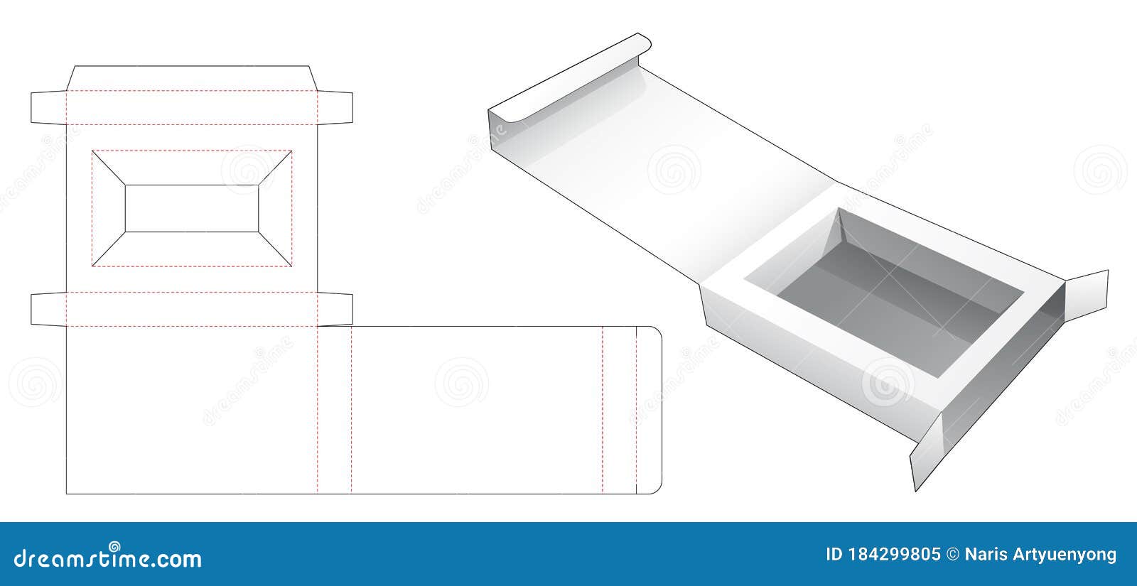 1 Piece Retail Packaging Box with Insert Supporter Die Cut Template ...