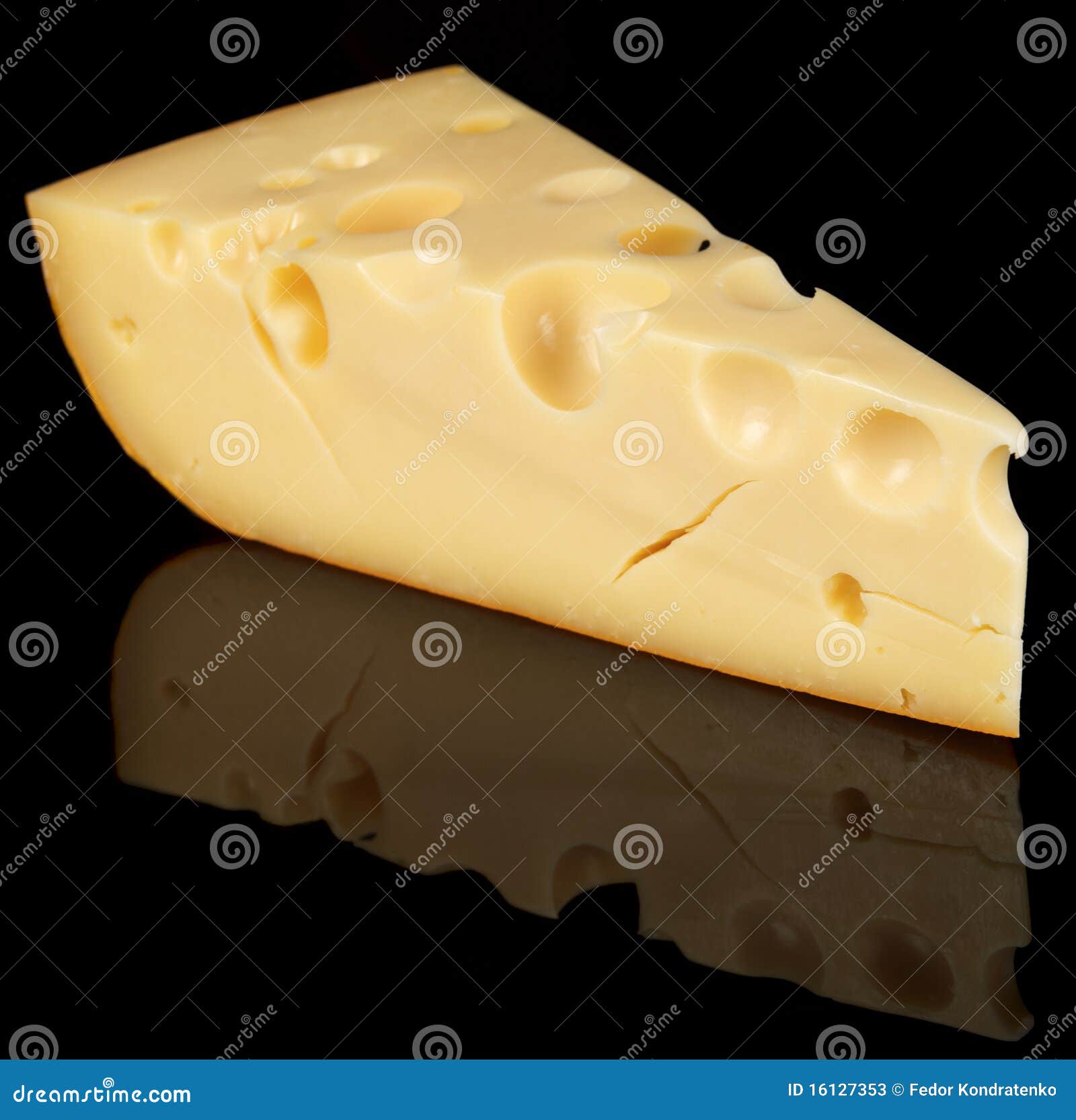 Piece of Ripened Swiss Cheese Stock Image - Image of cheese, black ...