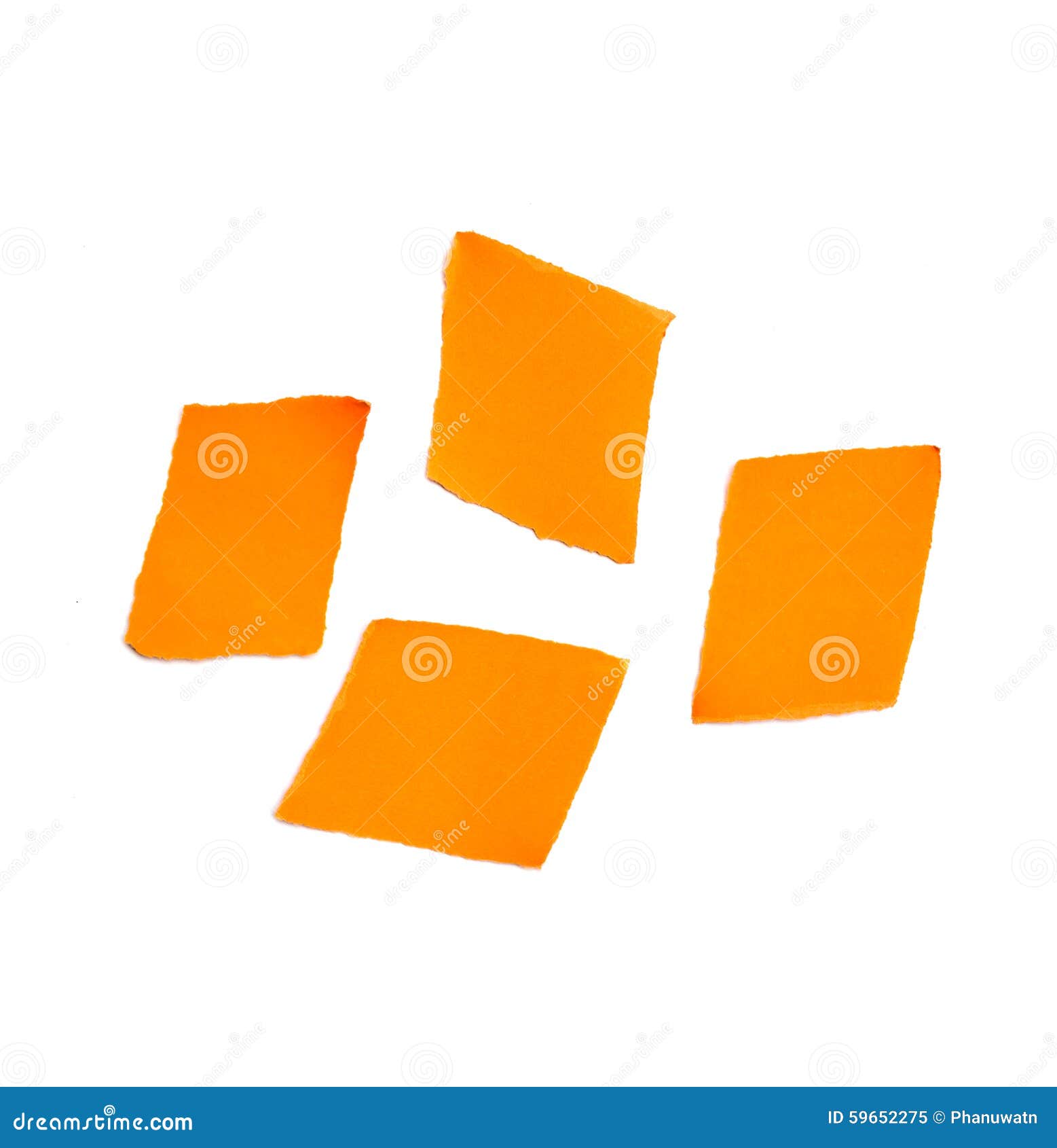 Piece of Ripped Orange Paper Isolated on White Stock Image - Image of ...