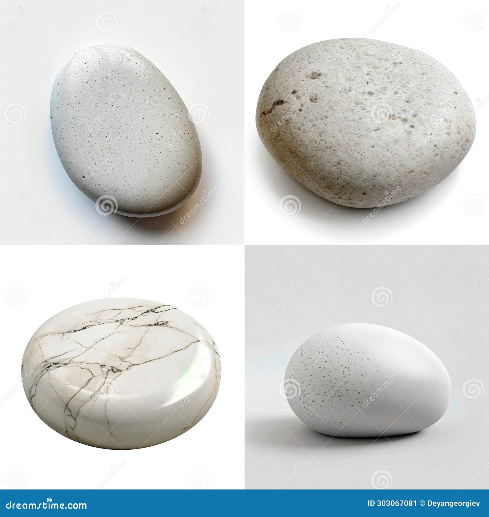 Piece of Rounded Stone Isolated on White Stock Illustration ...