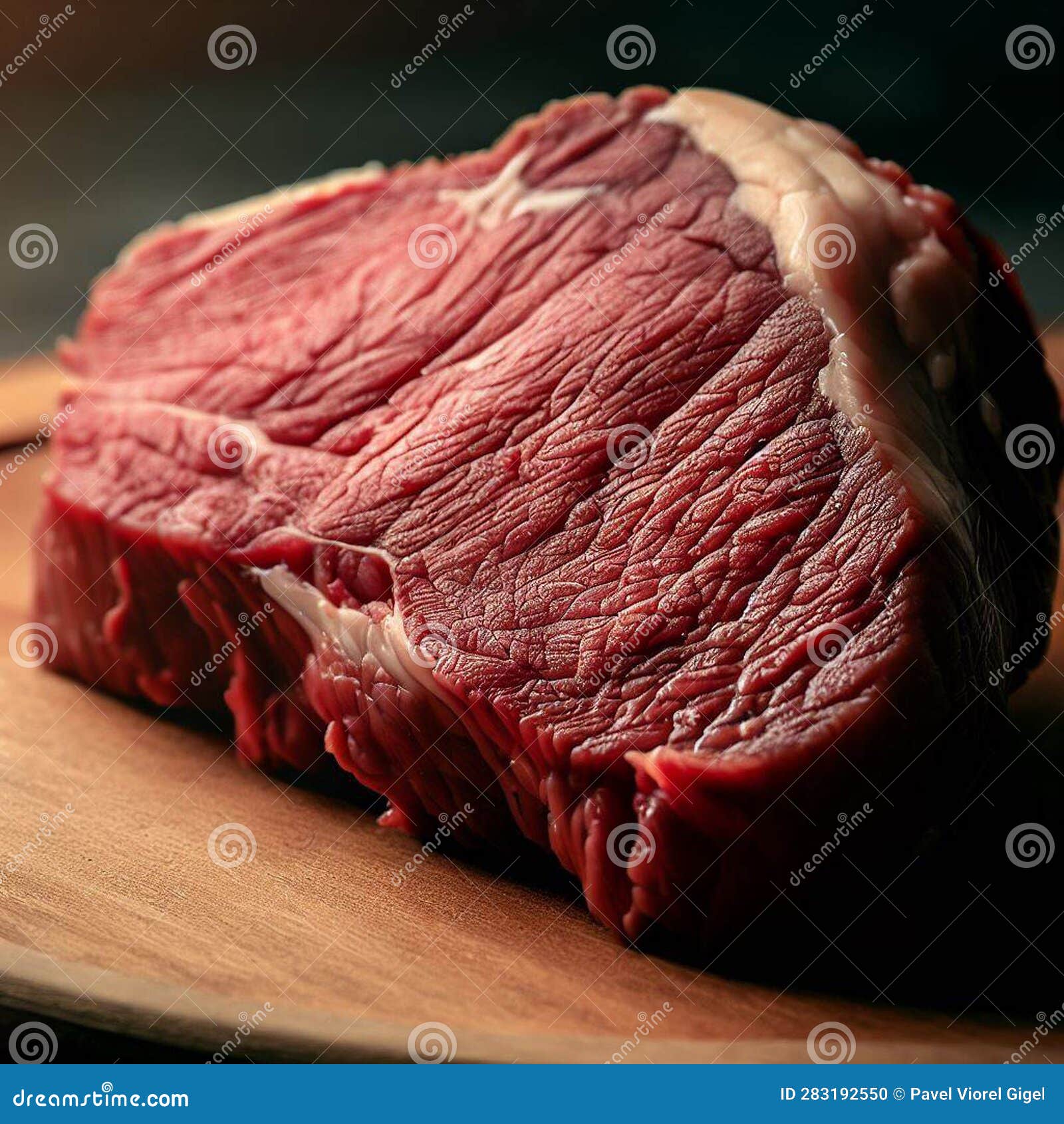 Piece of Rump Steak on Cutting Board Stock Illustration - Illustration ...