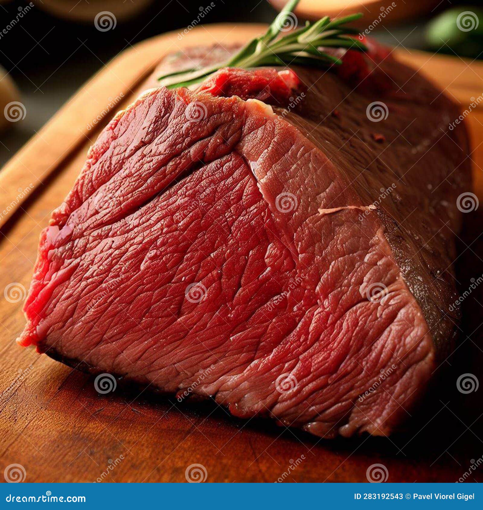 Piece of Rump Steak on Cutting Board Stock Illustration - Illustration ...