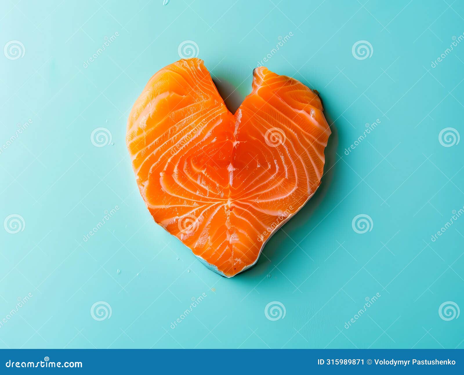 A Piece of Salmon is Shaped into a Heart Stock Image - Image of fish ...