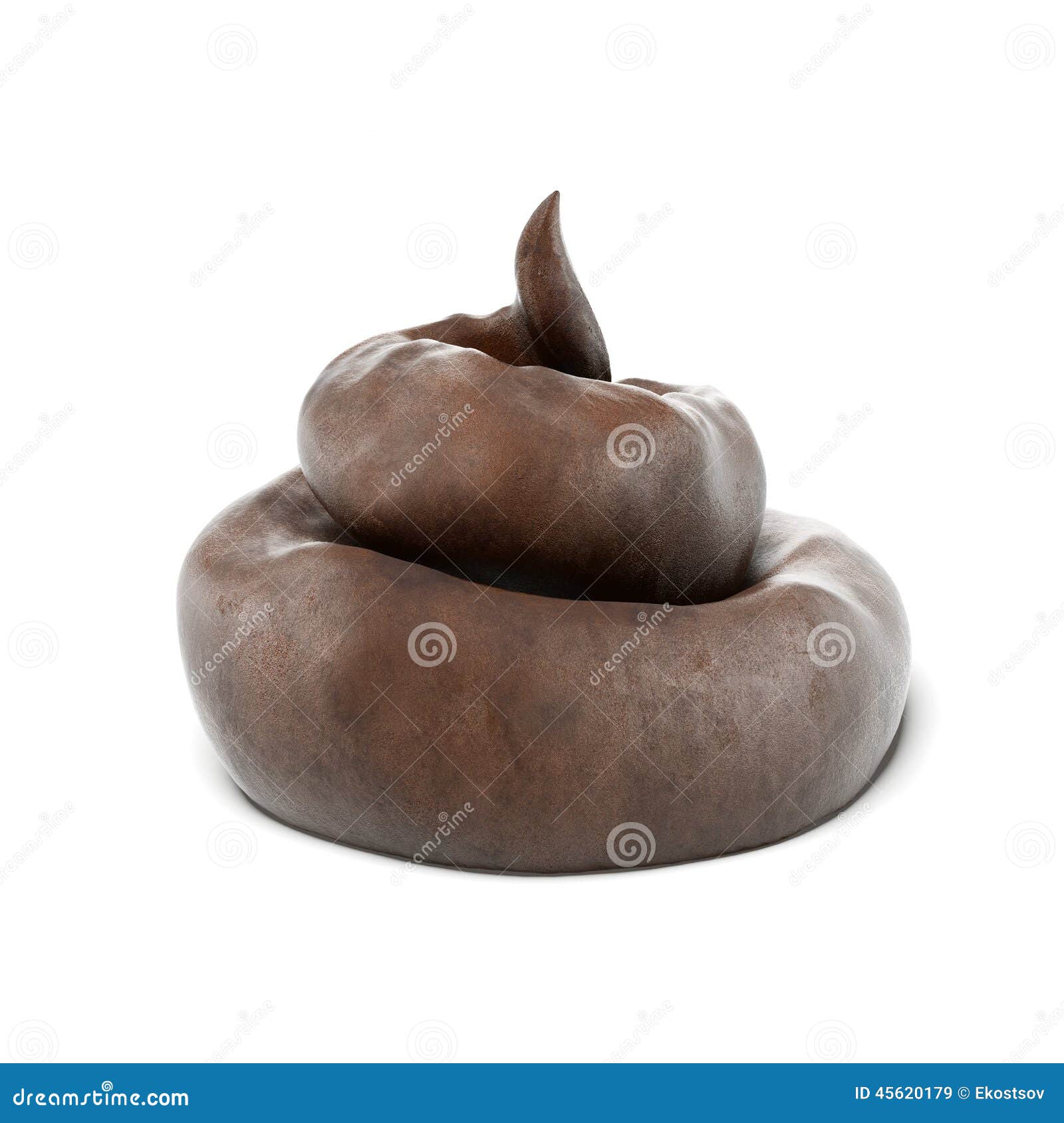 Shit Isolated On White. Brown Excrement. Turd Swirl. Feces 3d Render ...