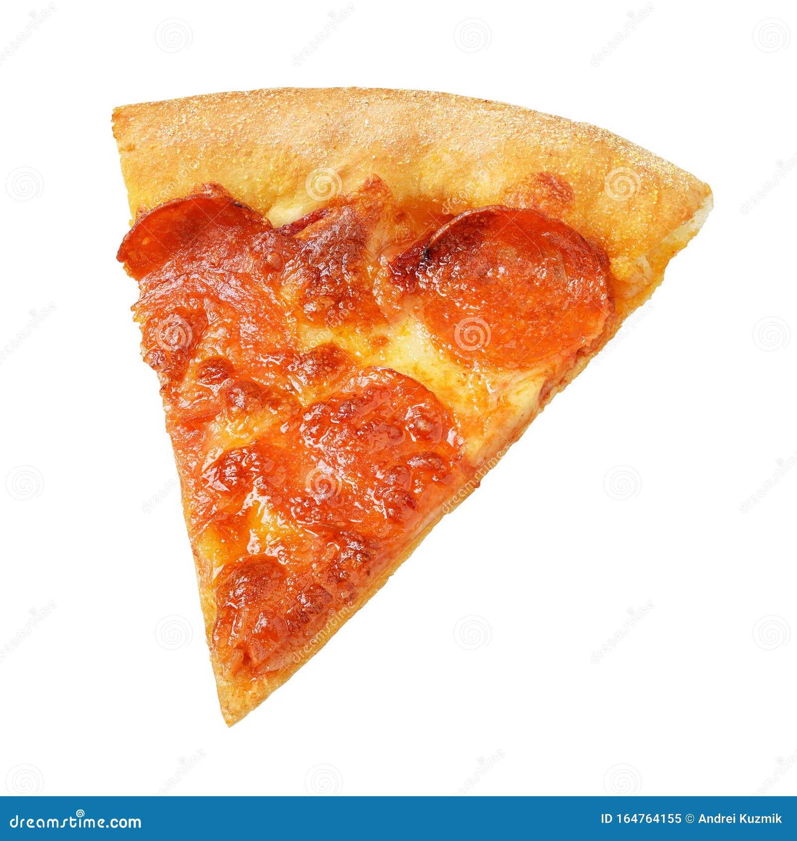 Piece or Slice of Pepperoni Pizza Isolated on White Stock Image - Image ...