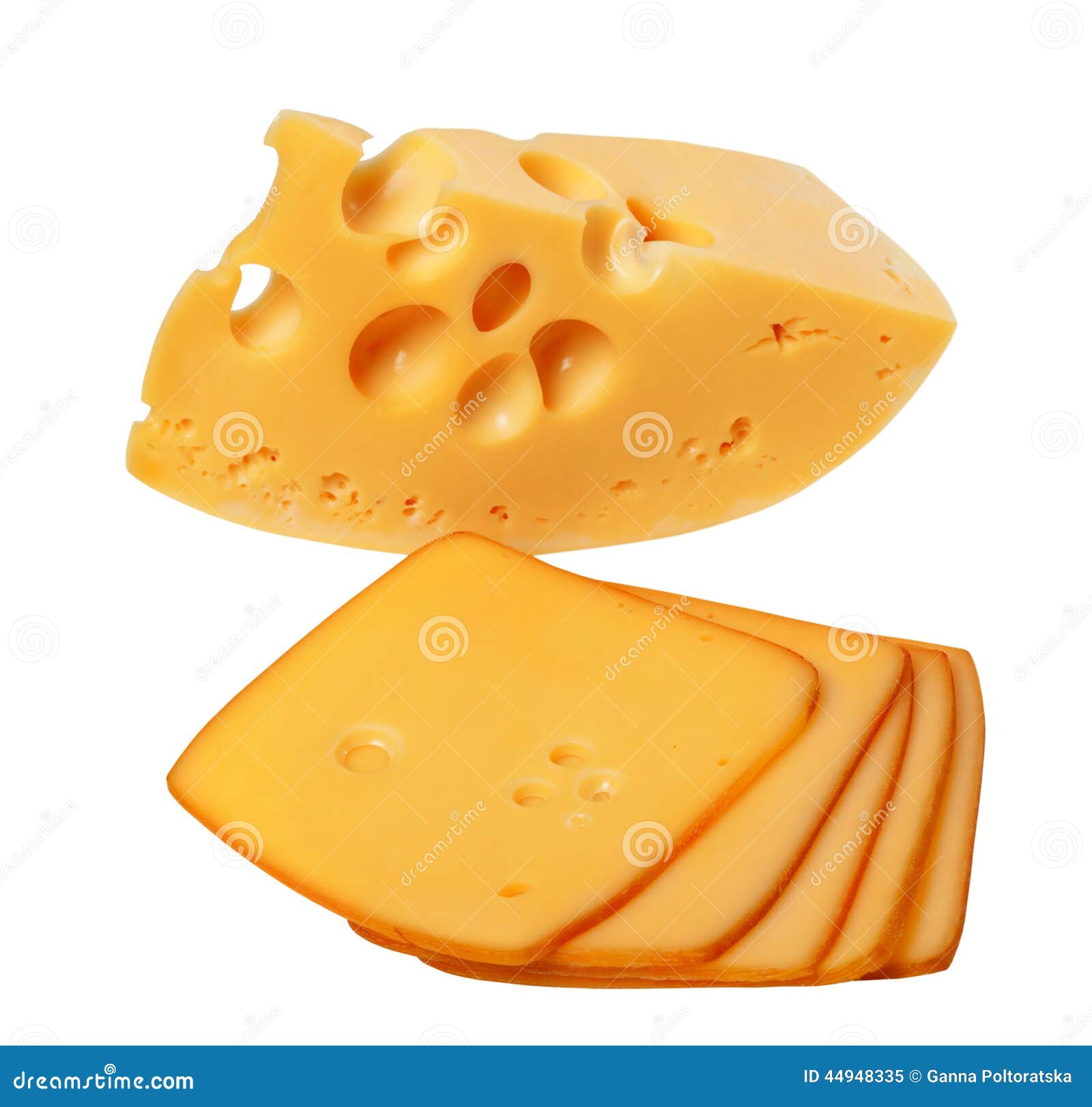 Piece and slices of cheese stock image. Image of cheez - 44948335