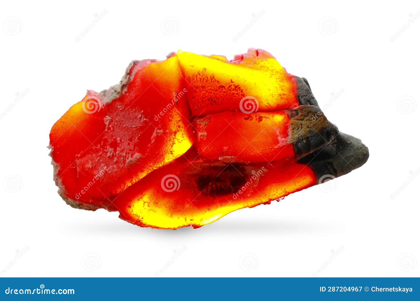 Piece of Smoldering Coal Isolated on White Stock Image - Image of fire ...
