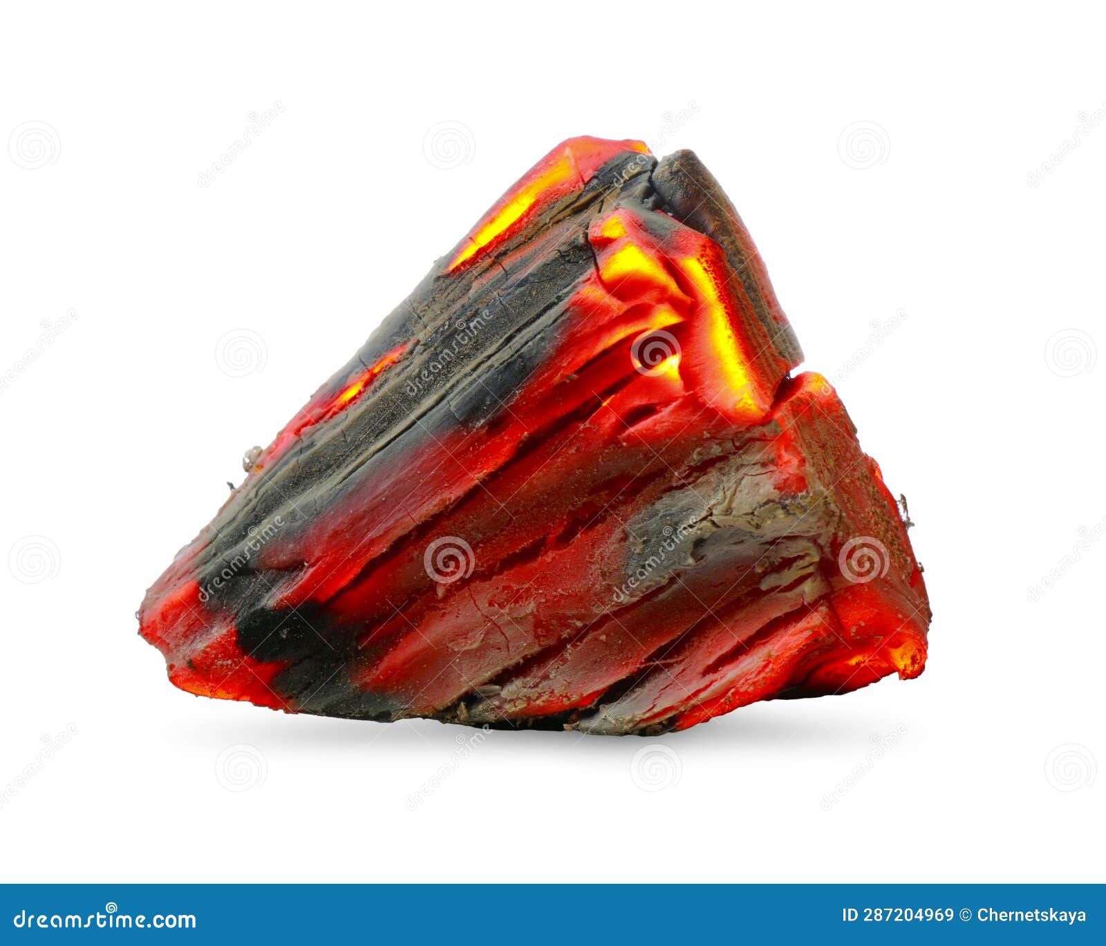 Piece of Smoldering Coal Isolated on White Stock Image - Image of color ...