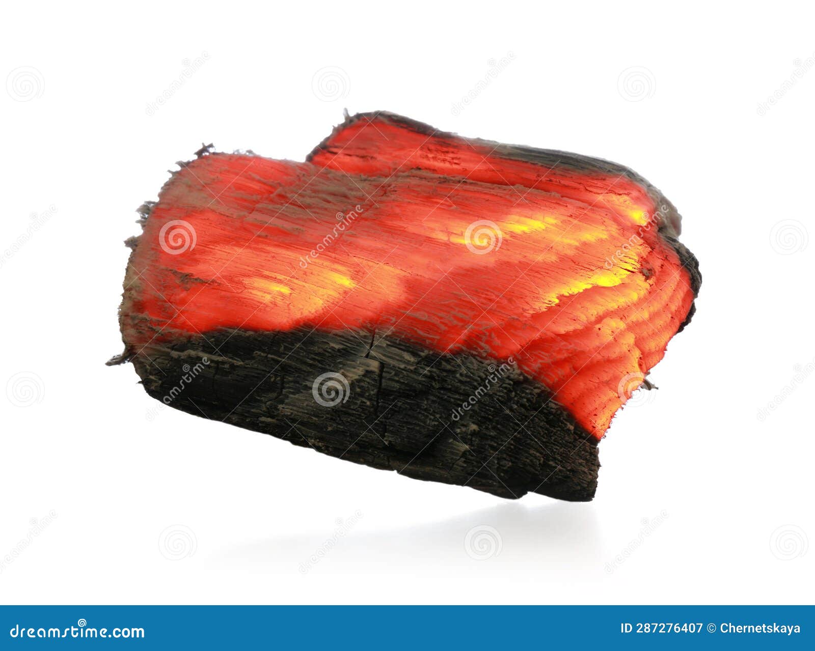 Piece of Smoldering Coal Isolated on White Stock Image - Image of ...