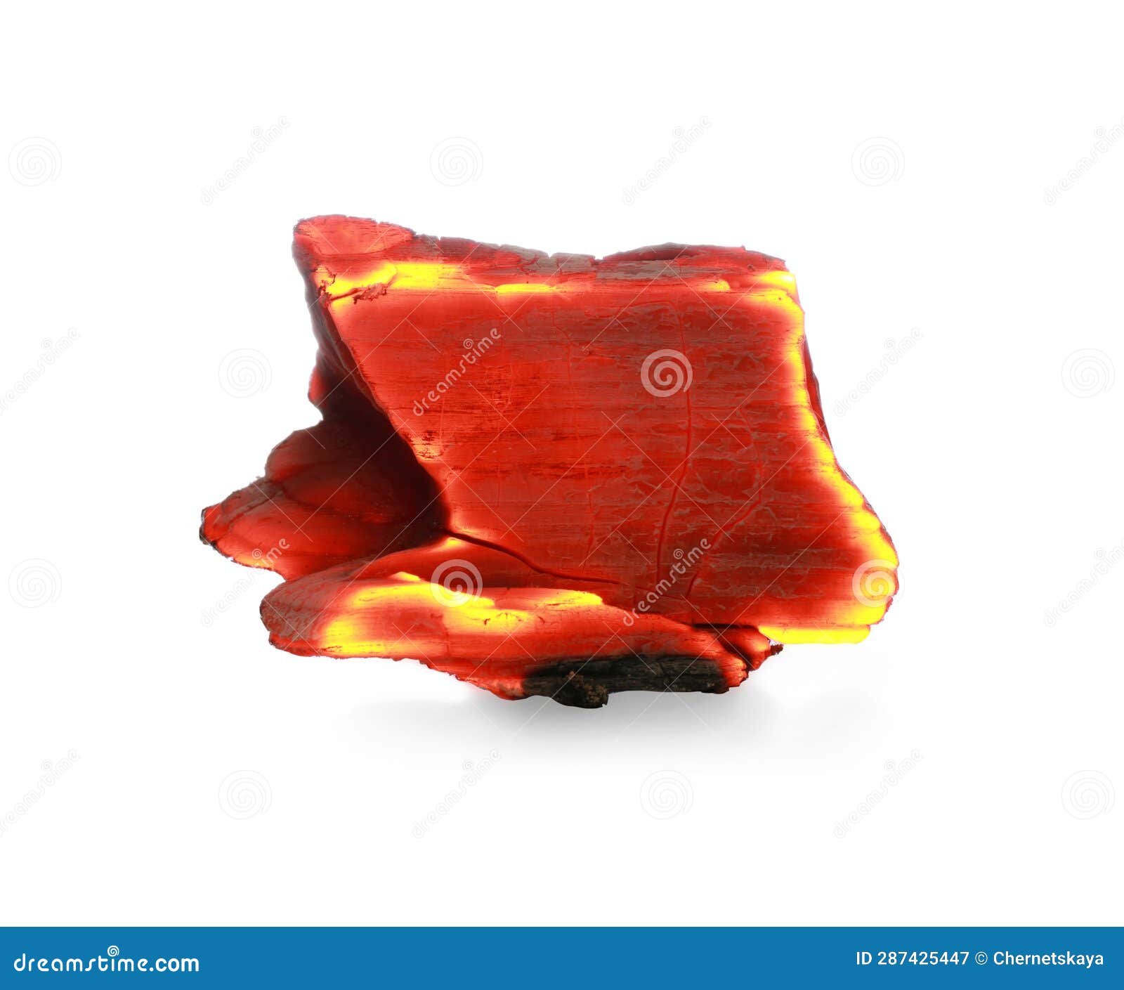 Piece of Smoldering Coal Isolated on White Stock Image - Image of ...
