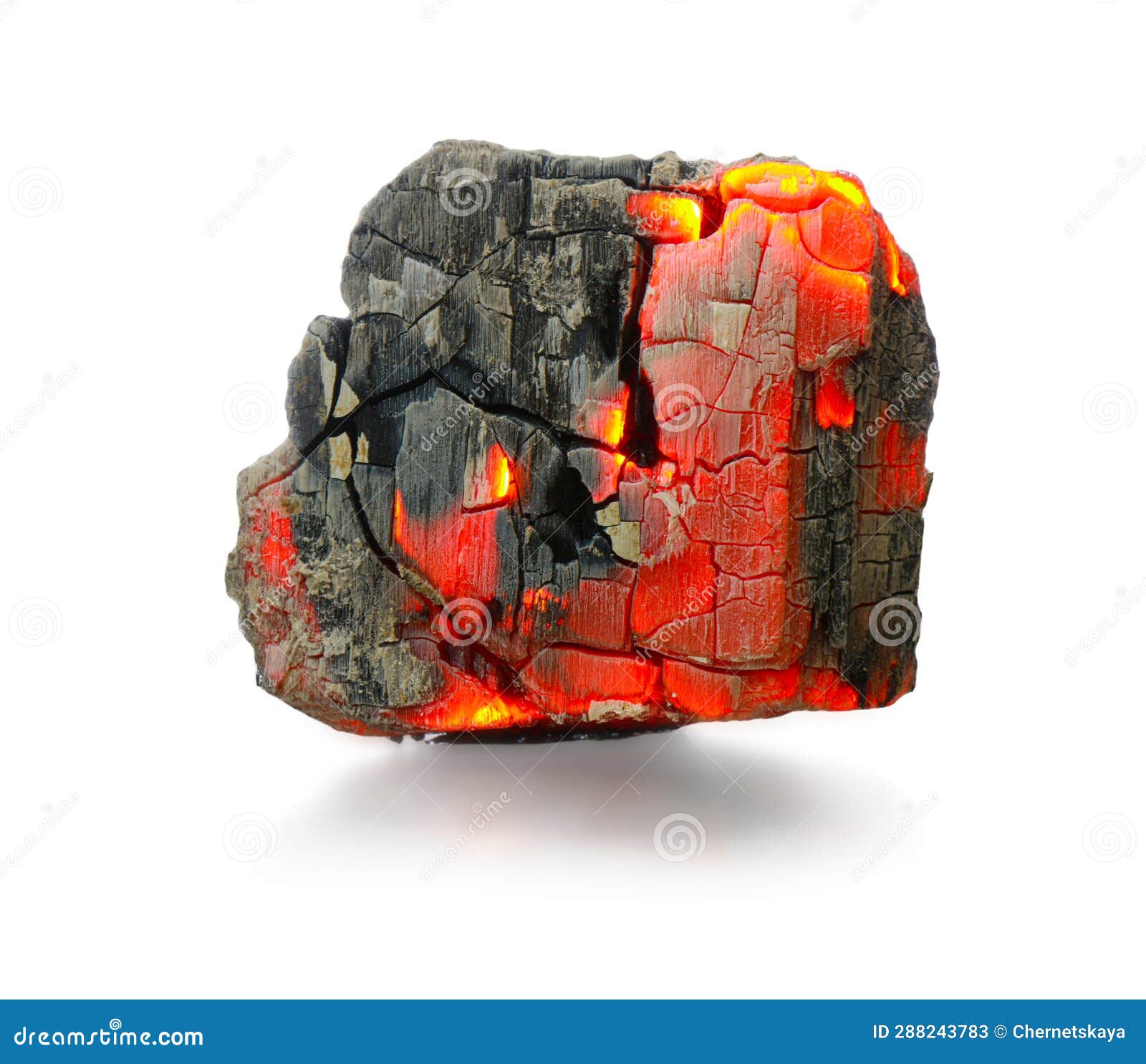 Piece of Smoldering Coal Isolated on White Stock Image - Image of blaze ...