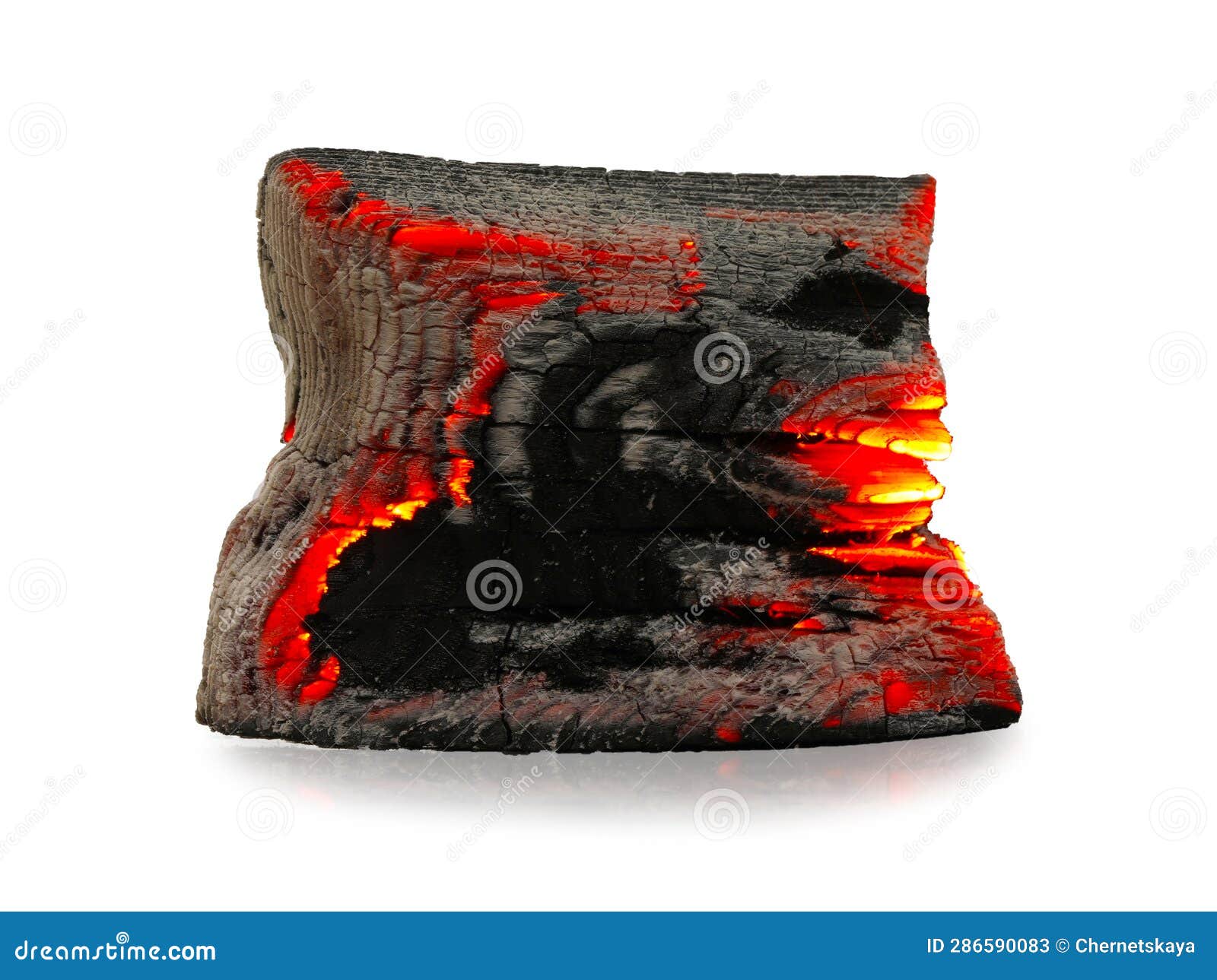 Piece of Smoldering Coal on White Background Stock Image - Image of ...