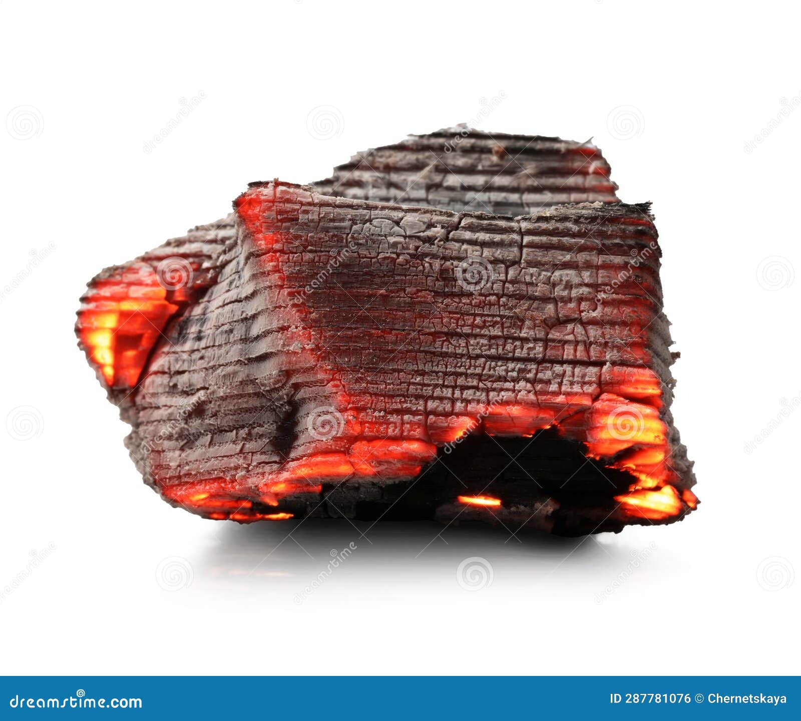 Piece of Smoldering Coal on White Background Stock Photo - Image of ...