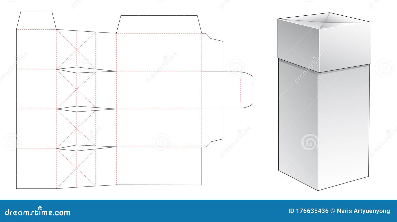 1 Piece Special Gift Box Die Cut Template Stock Vector - Illustration ...