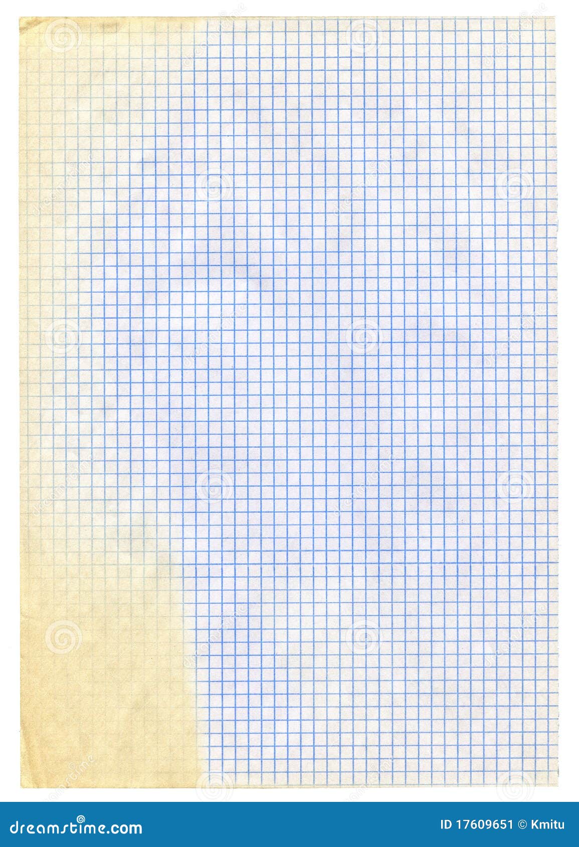 Piece of Squared Paper on White Stock Image - Image of empty, isolated ...