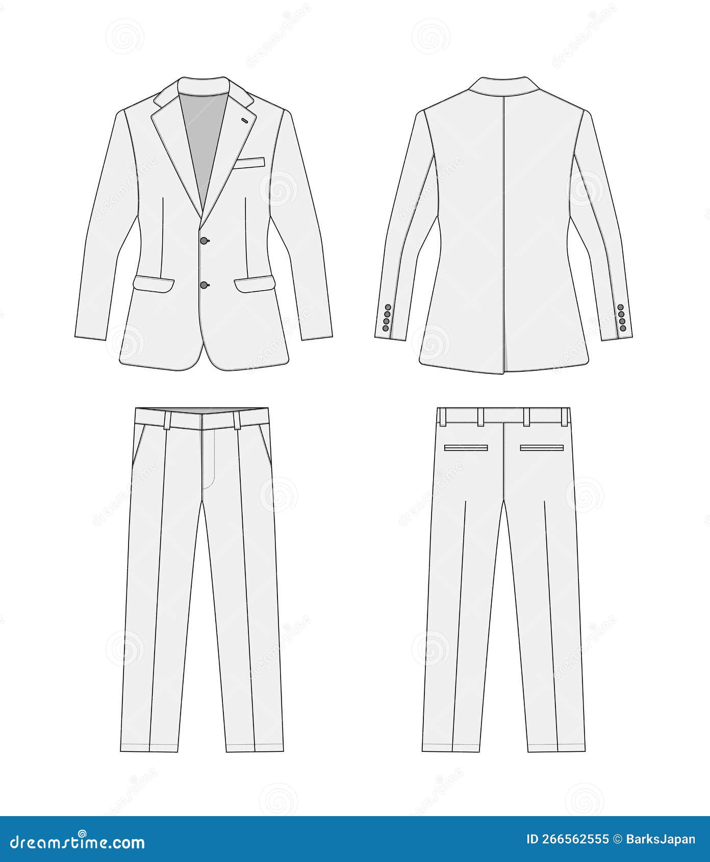 2 Piece Suits Vector Template Illustration | White Stock Vector ...